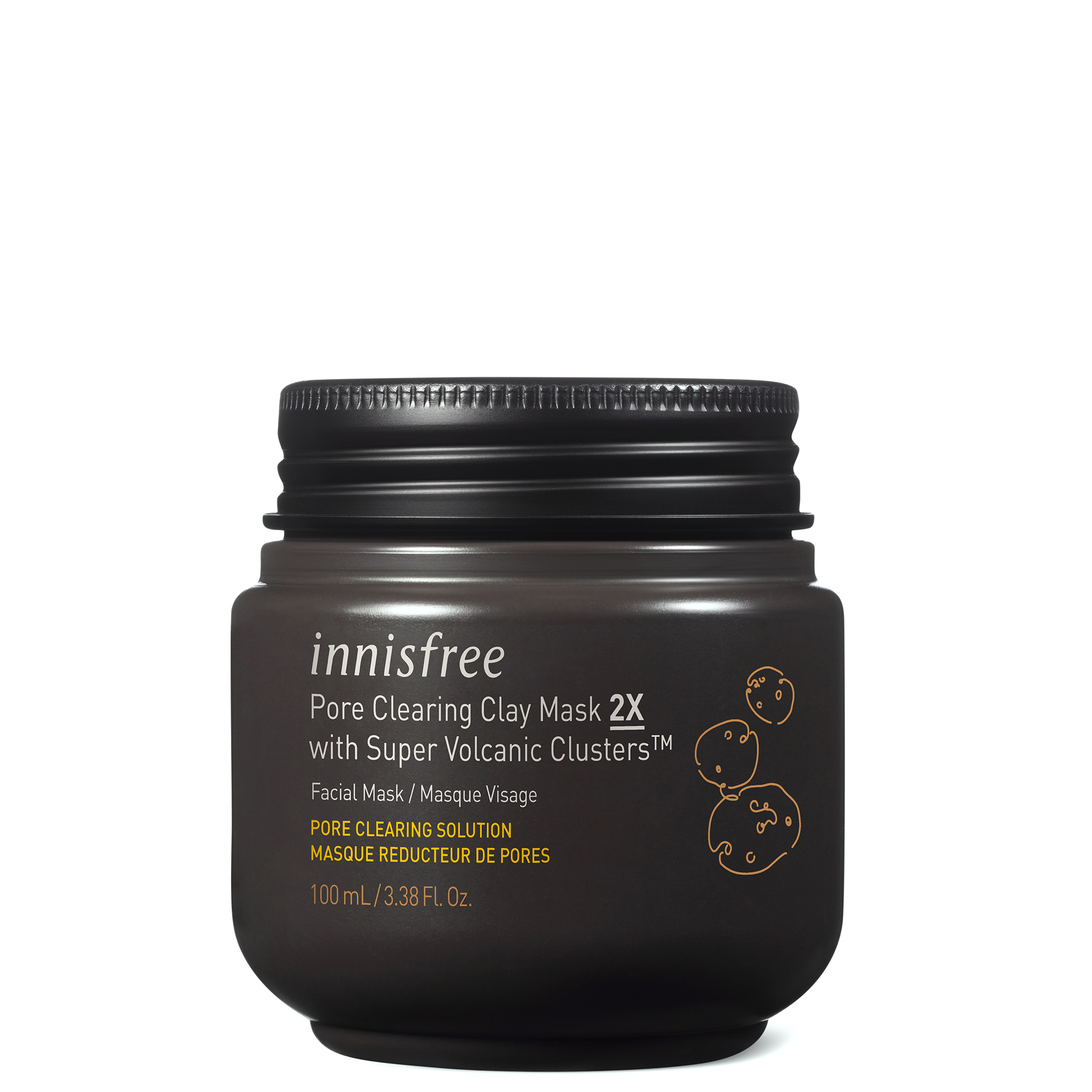 INNISFREE Pore Clearing Clay Mask 2X with Super Volcanic Clusters 100ml ...