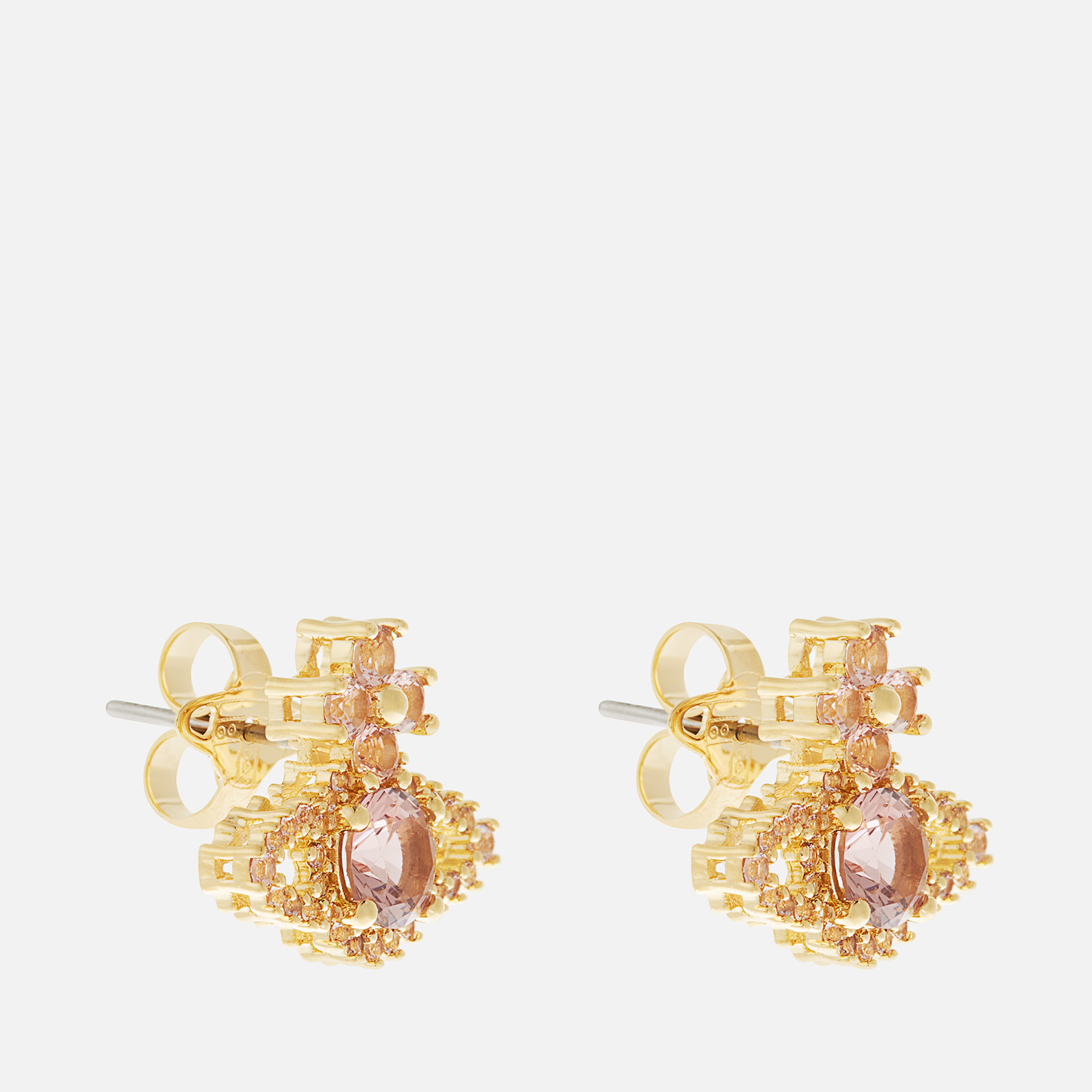 Vivienne Westwood Valentina Orb Gold Tone Brass and Crystal Earrings Coggles