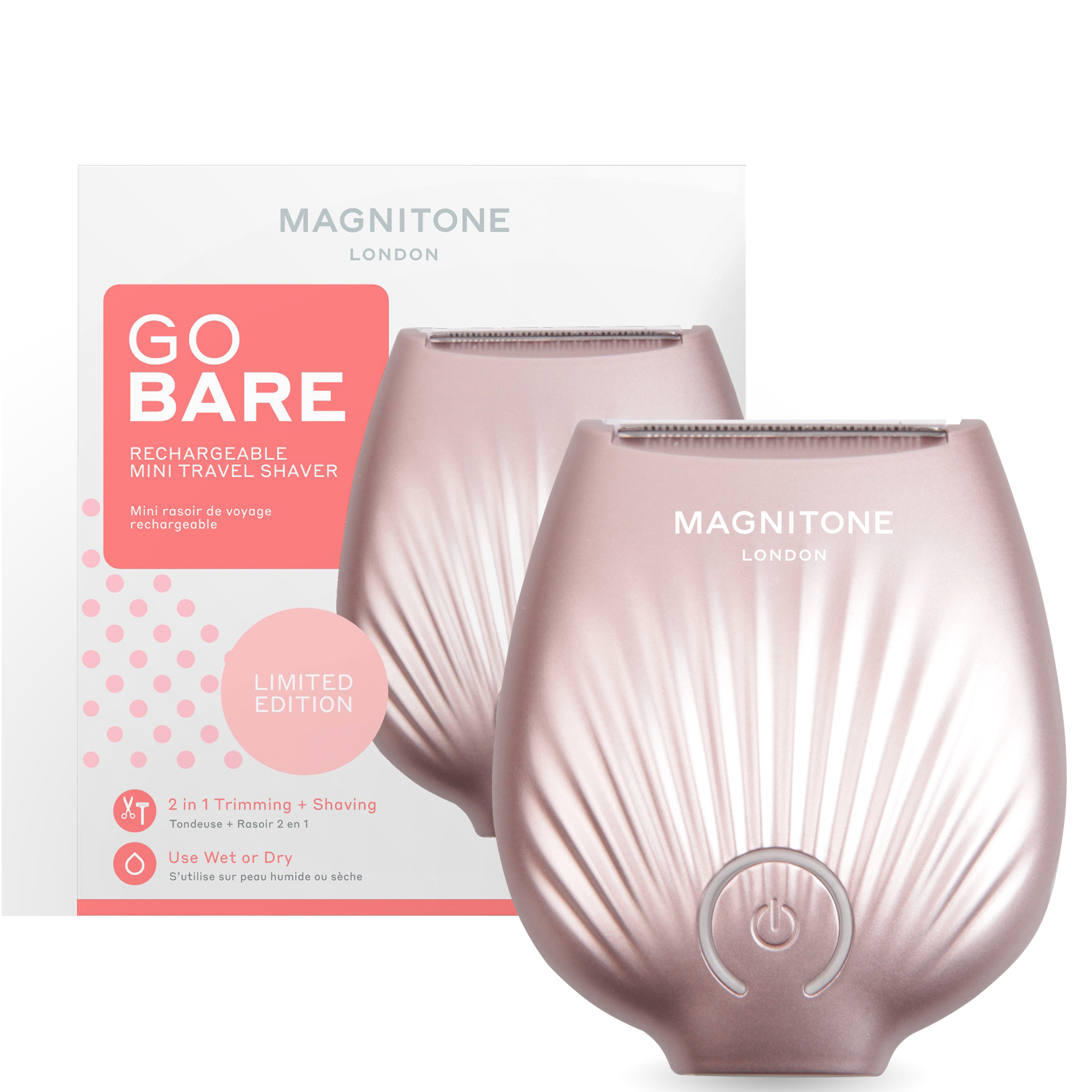 MAGNITONE London GoBare! Limited Edition Rechargeable Mini Lady Shaver ...