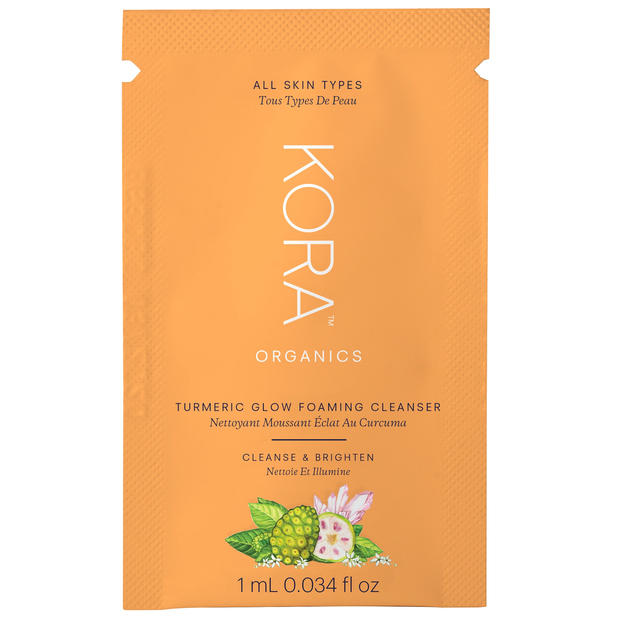 Kora Organics Turmeric Glow Foaming Cleanser Sachet Sample 1ml ...