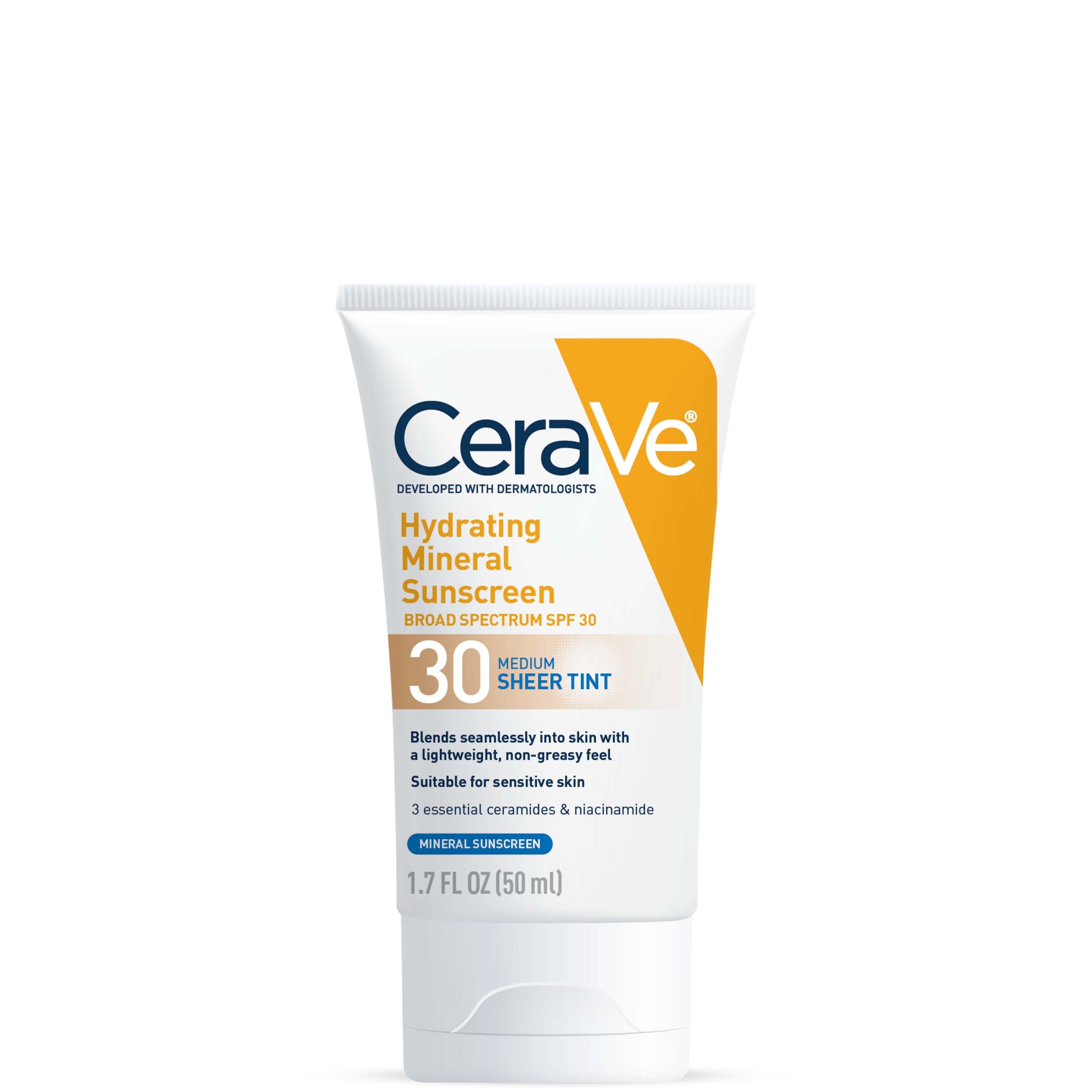 CeraVe Hydrating Mineral Tinted Sunscreen SPF 30 (Various Shades ...