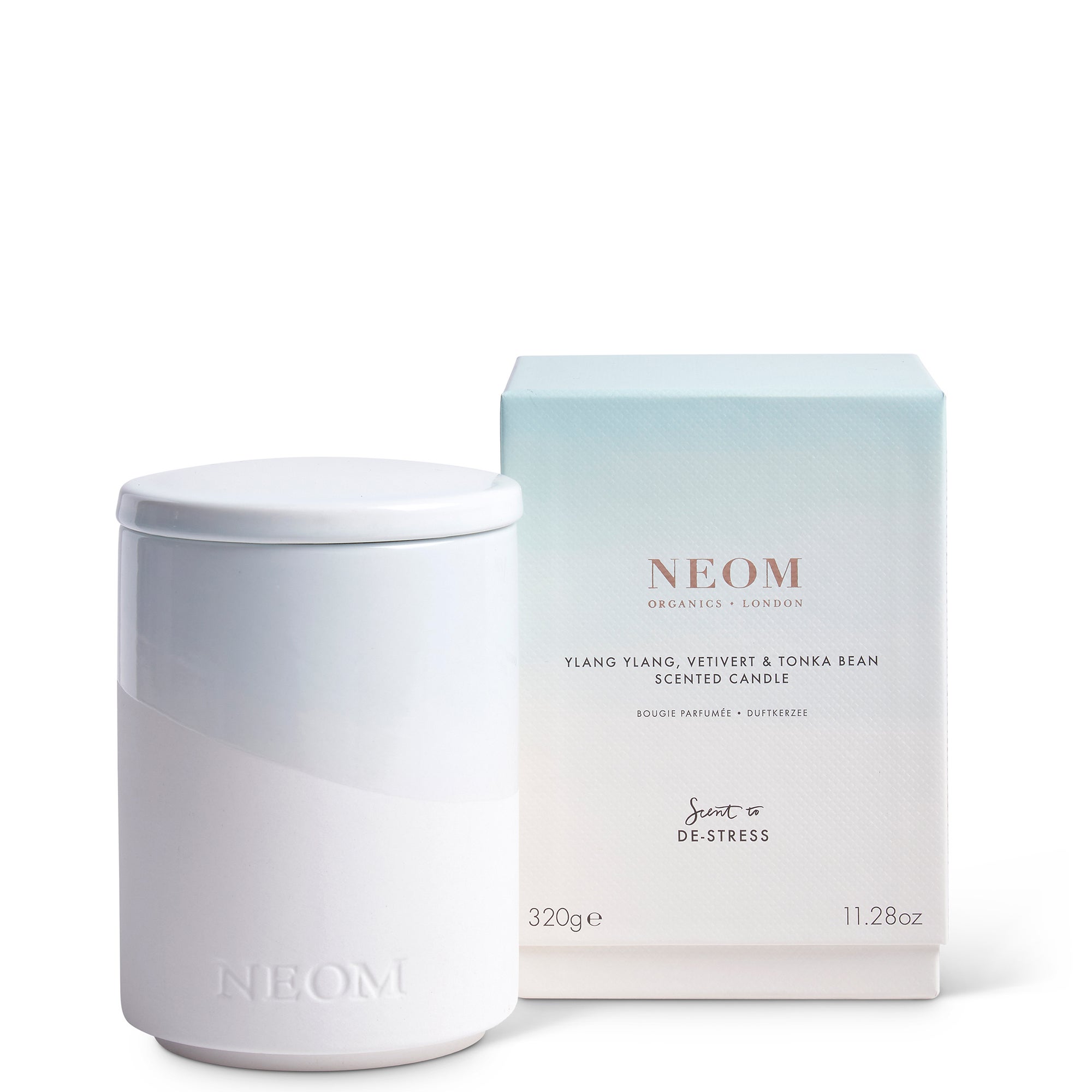 NEOM Geurkaars Ylang-Ylang, Vetiver en Tonkaboon 320g | LOOKFANTASTIC
