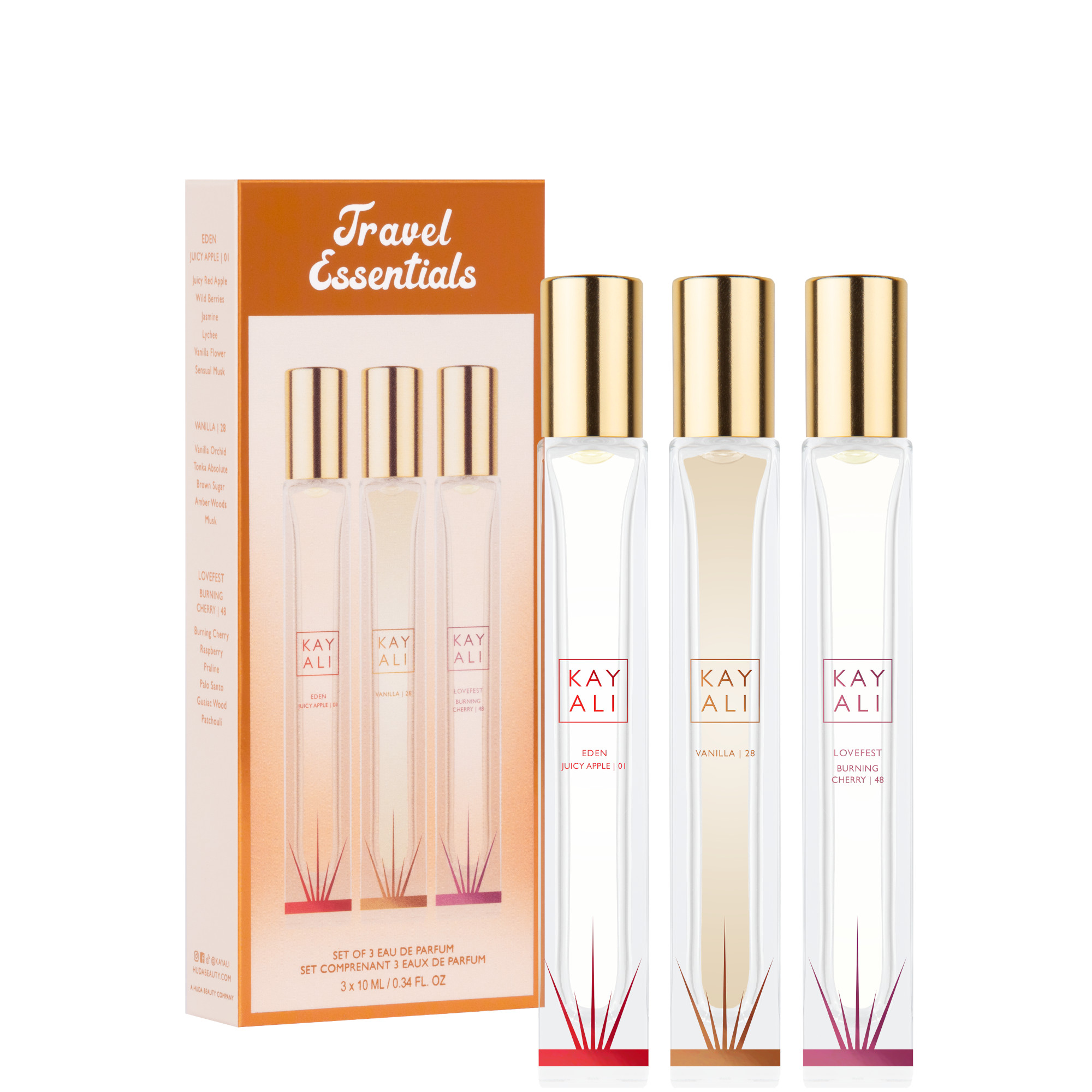 HUDA BEAUTY KAYALI Travel Essentials Set 3 x 10ml (Worth £66.00) | Cult Beauty