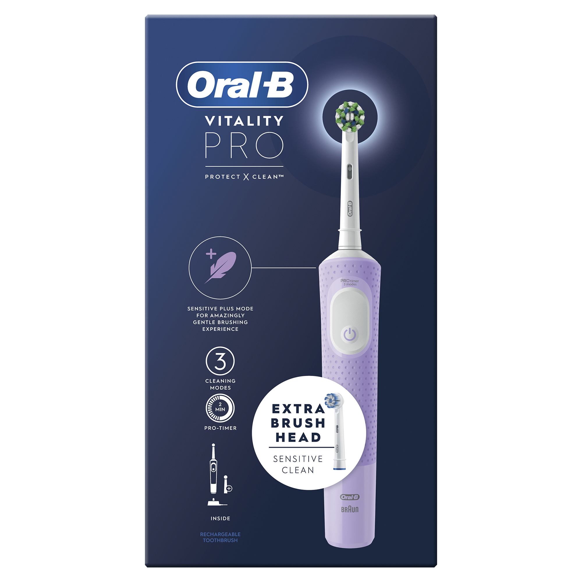 Oral B Vitality PRO Lilac Electric Toothbrush | LOOKFANTASTIC
