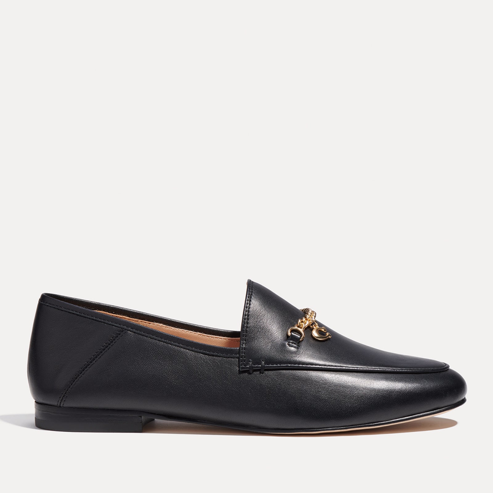 Coach Women's Hanna Gold-Tone Chain Leather Loafers | Allsole