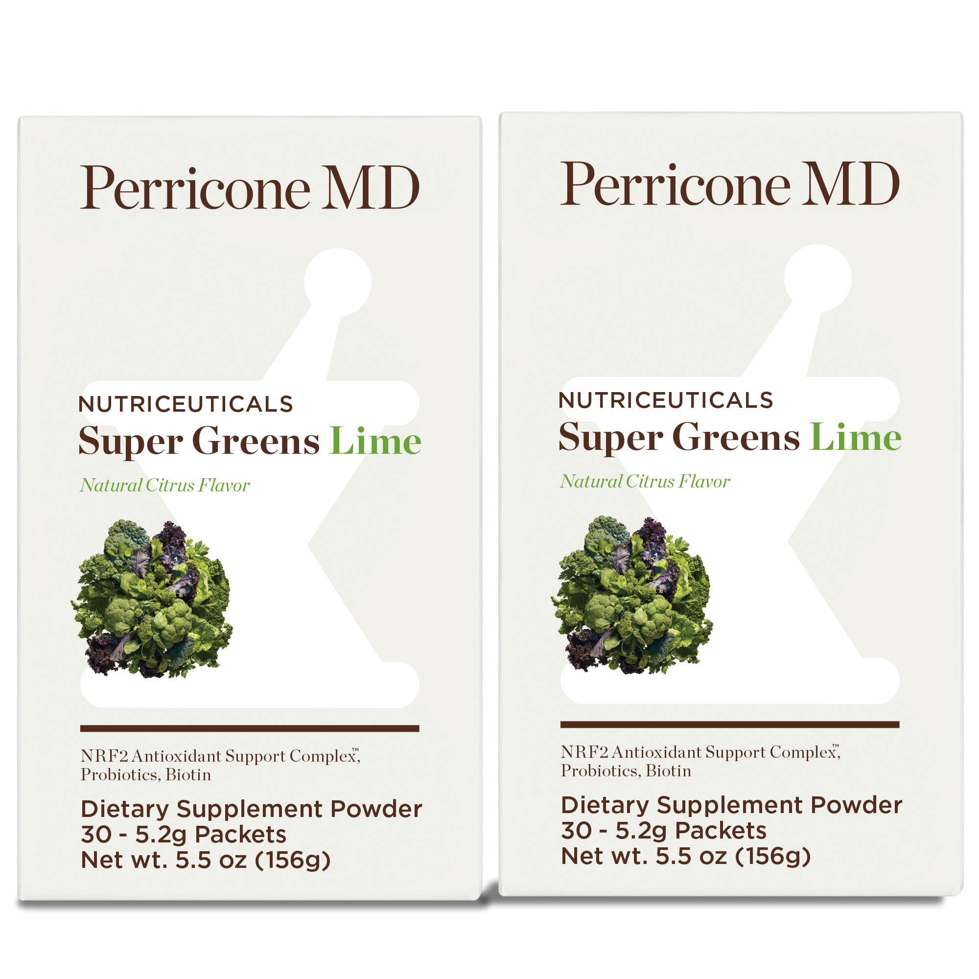 Super Greens Supplement Powder - Lime Flavor- Duo | Perricone MD