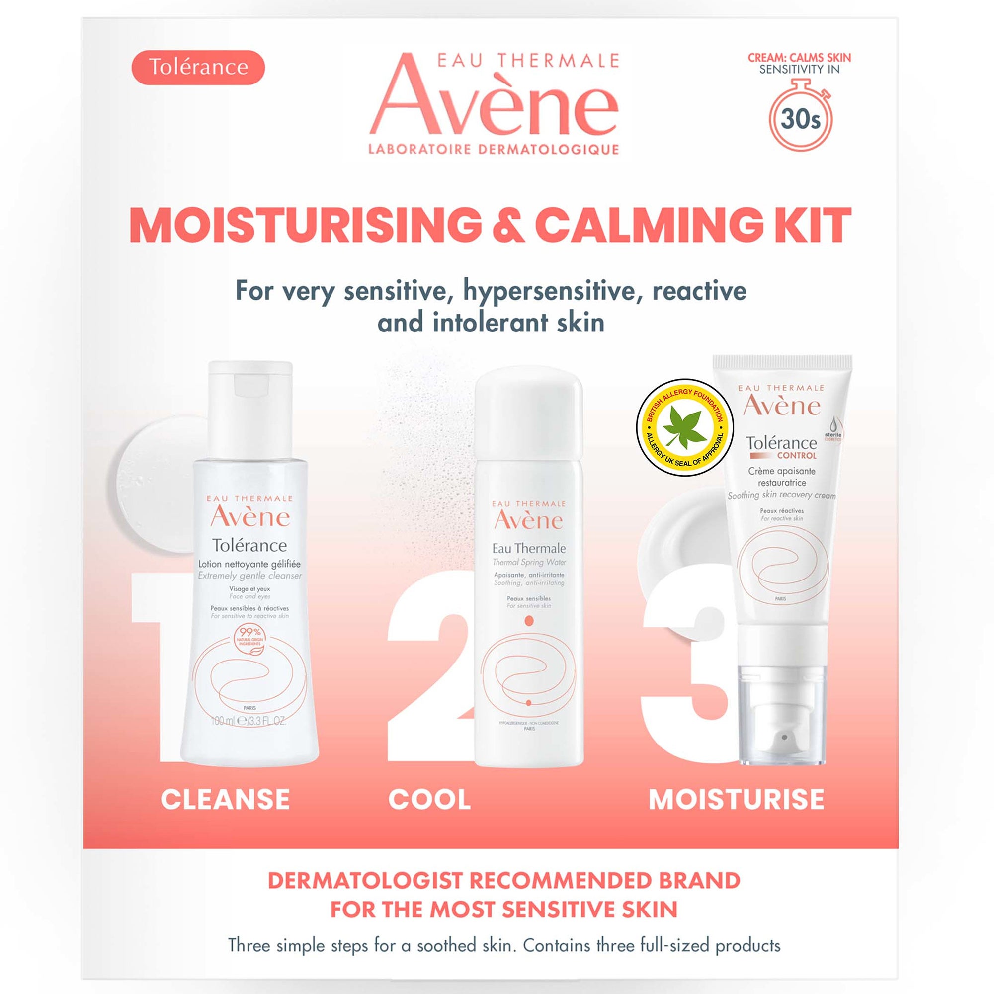 Avène Moisturising And Calming 3-Step Routine For Very Sensitive Skin ...