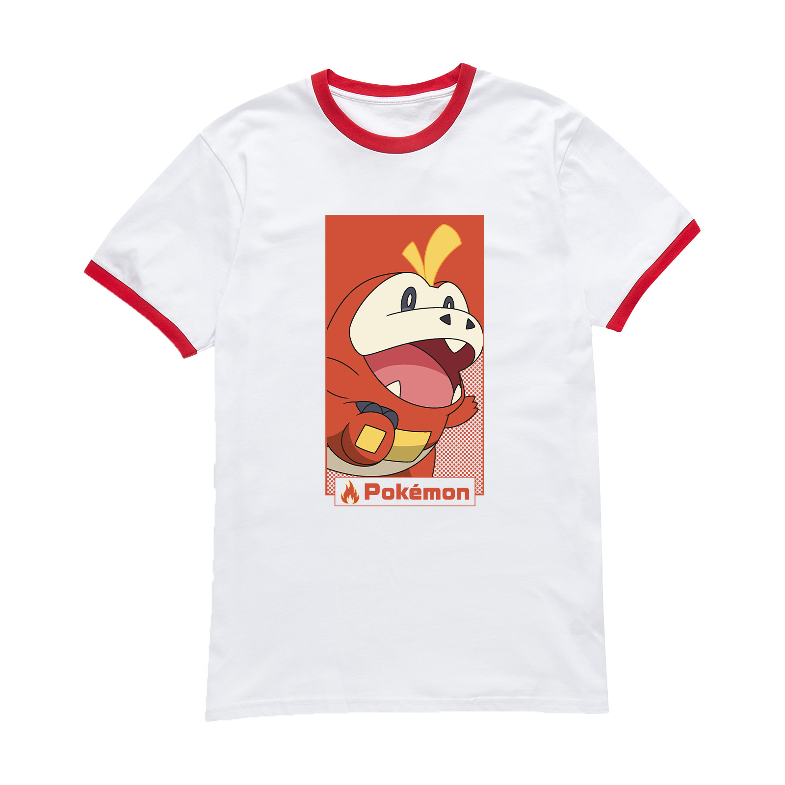 Pokémon Fuecoco Unisex Ringer T-Shirt - White/Red - S