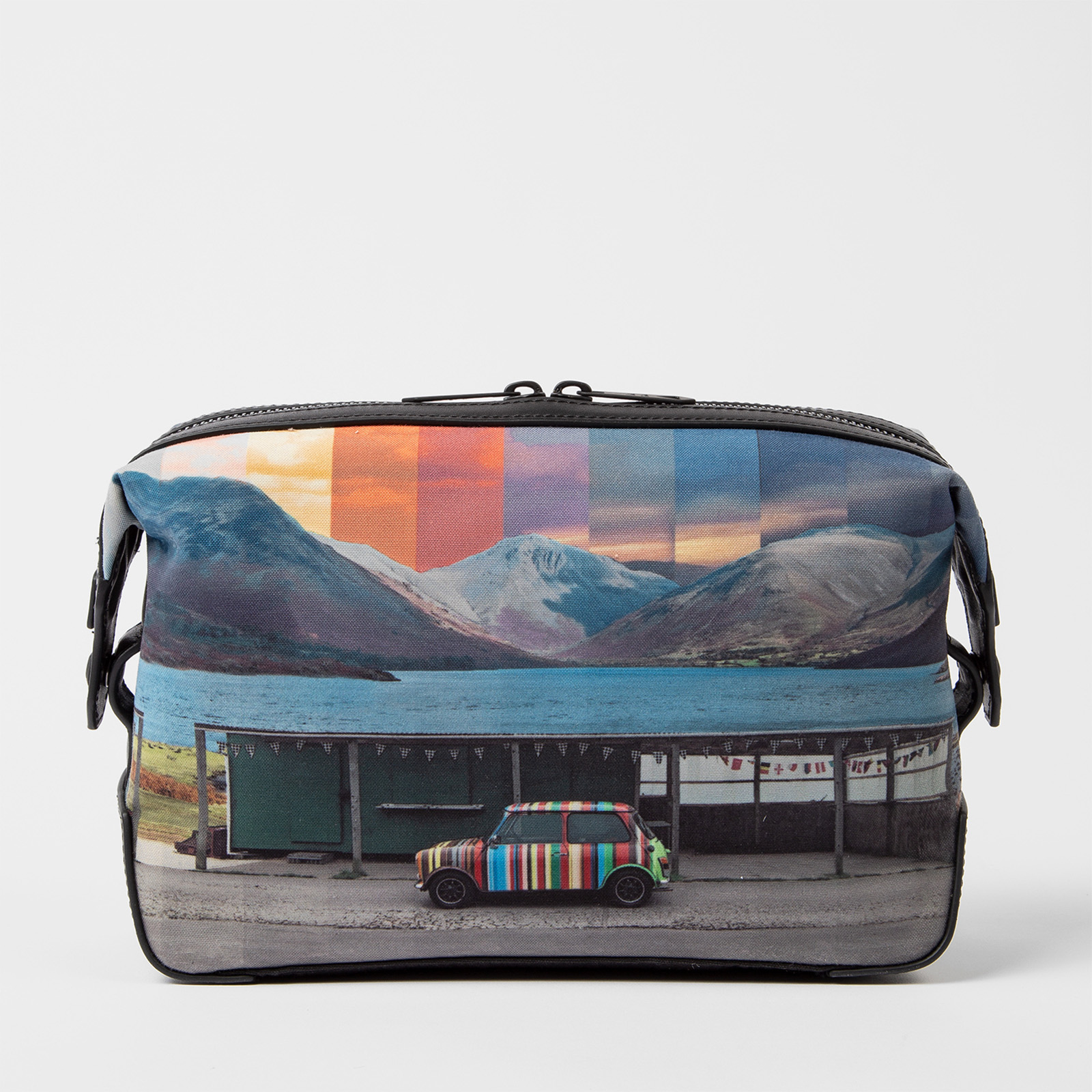 Paul Smith Graphic Print Shell and Leather Wash Bag | Coggles