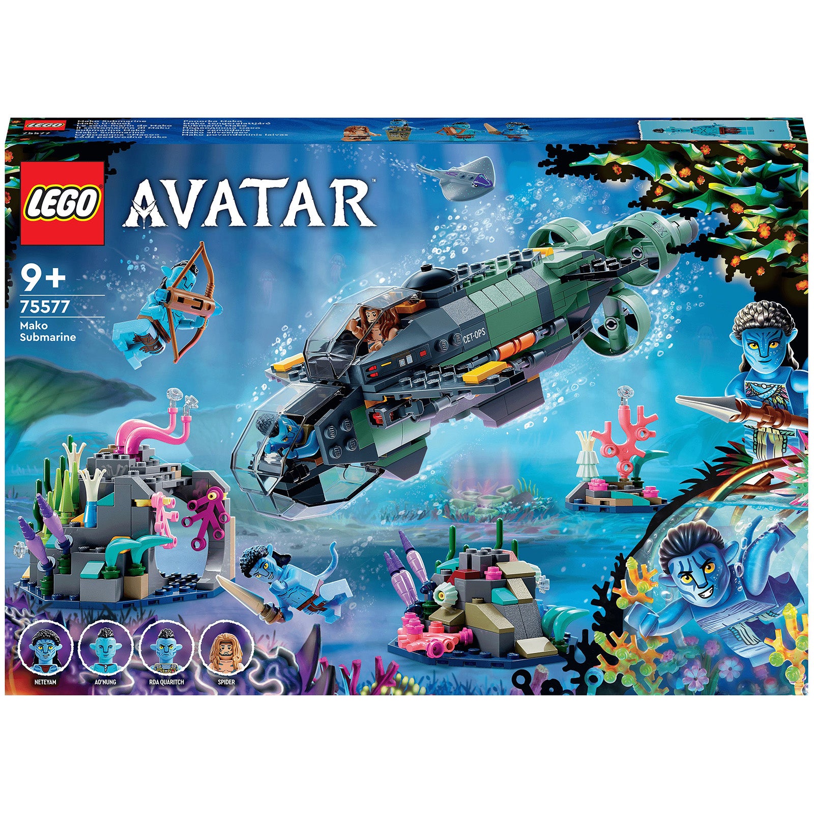 LEGO Avatar Mako Submarine Toy, The Way of Water Set (75577) | Zavvi UK