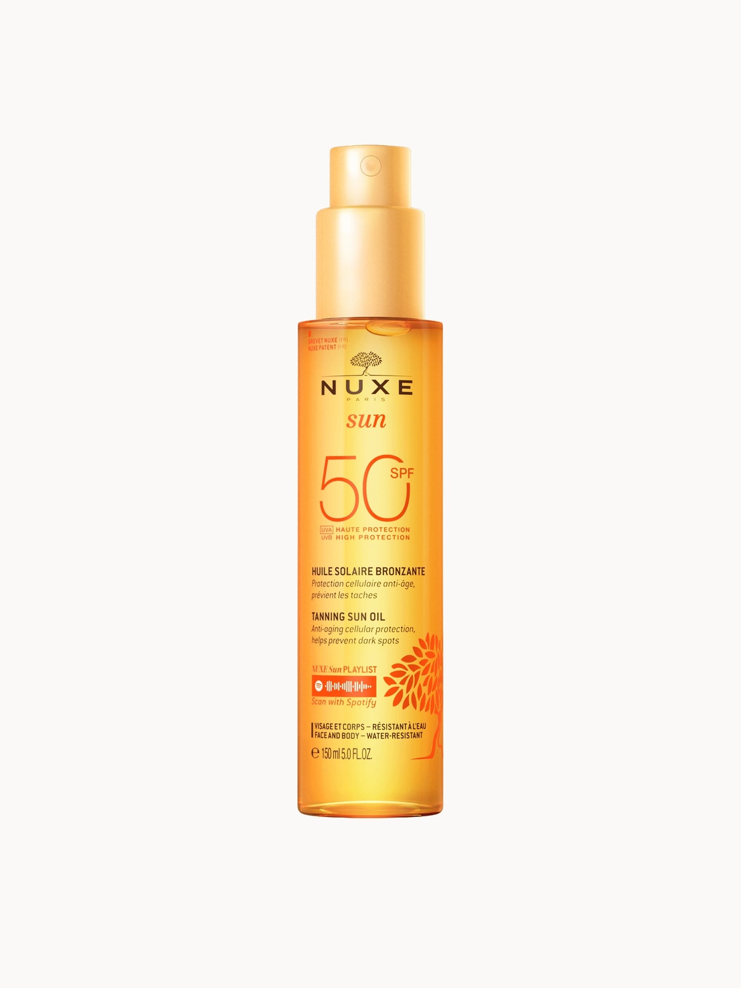 NUXE Face and Body Tanning Sun Oil High Protection SPF 50 150ml ...