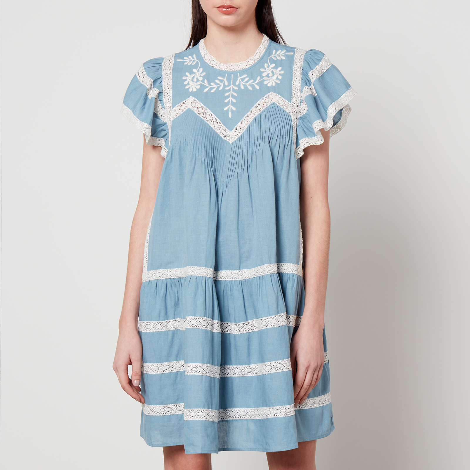 Sea New York Kyla Linen-Blend Chambray Dress - XS | Coggles