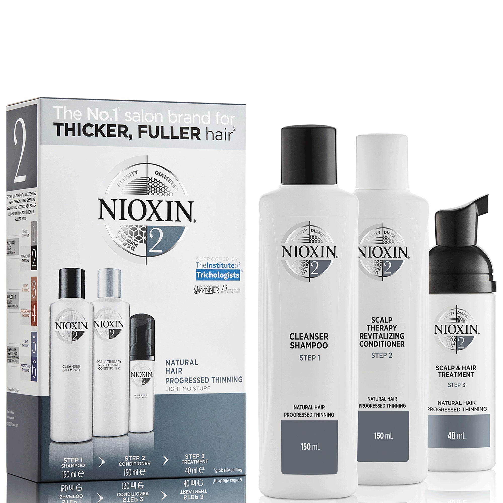 NIOXIN 3-Part System 2 Trial Kit for Natural Hair with Progressed ...
