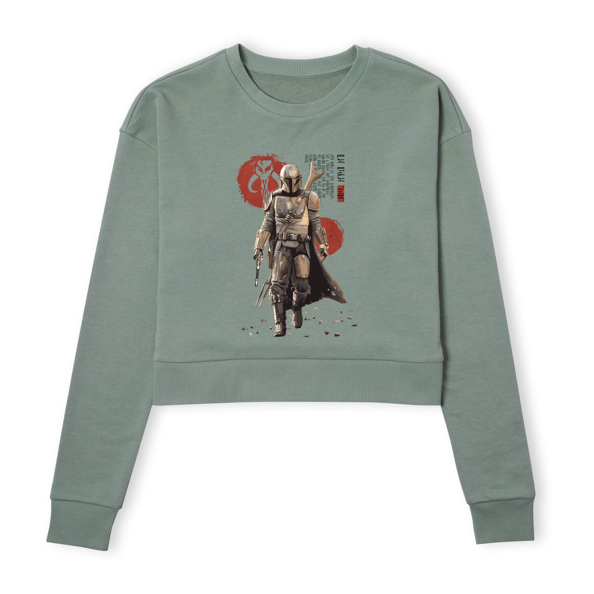 Star Wars The Mandalorian Mando'a Script Women's Cropped Sweatshirt ...