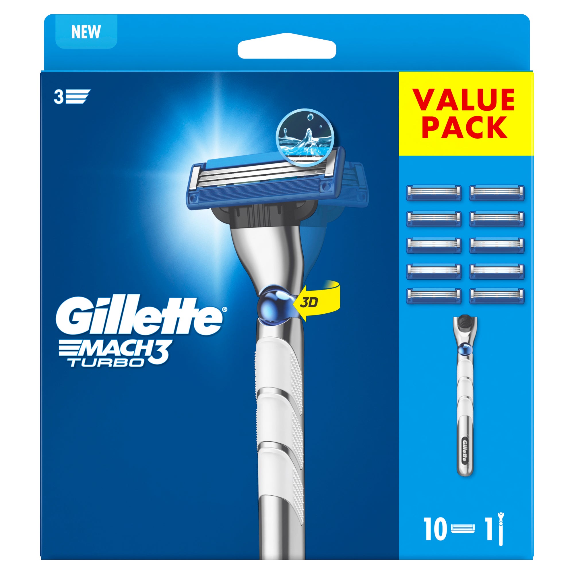 Gillette Mach3 Turbo 3D Value Pack | Big Pack | Gillette UK