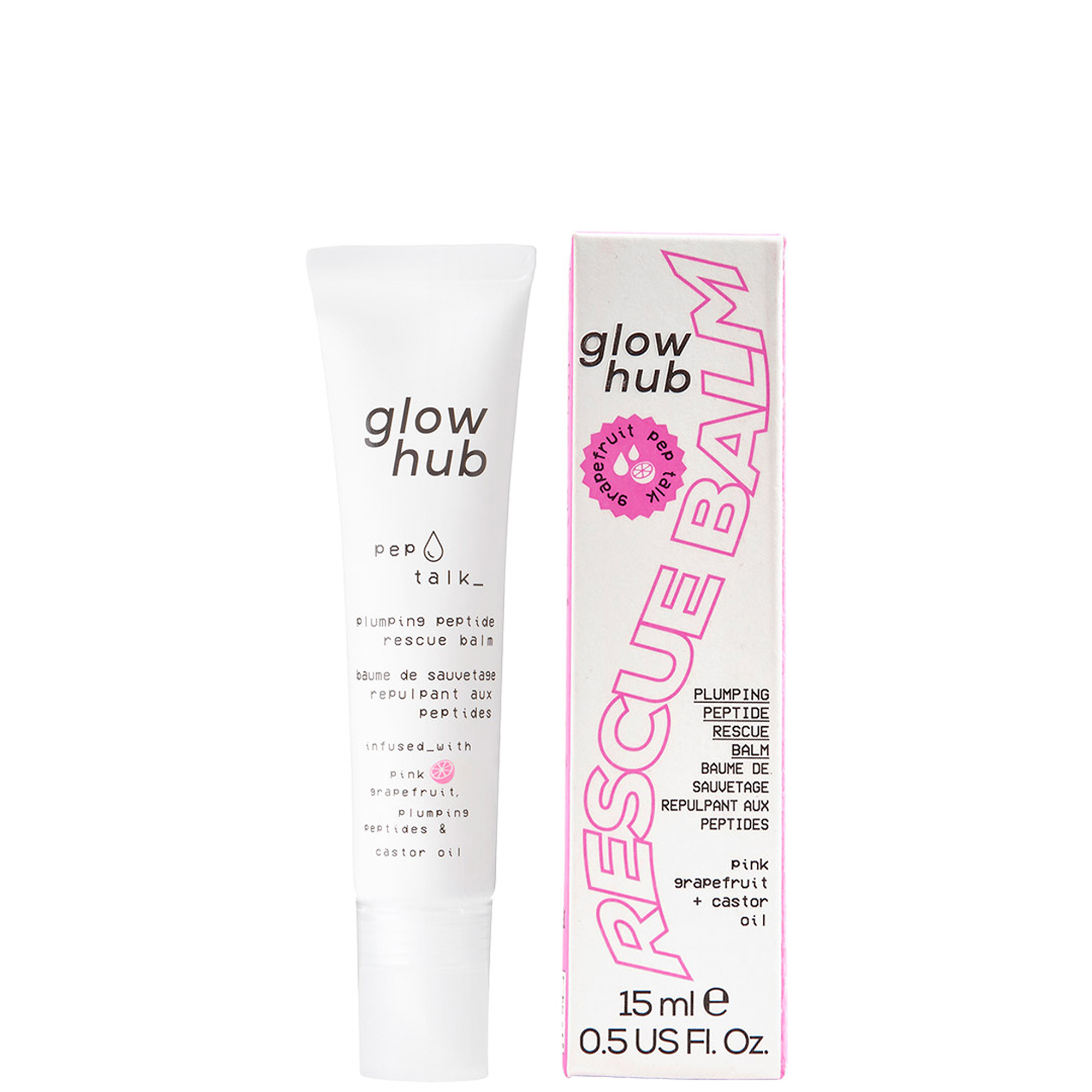 Glow Hub Pep Talk Lip Plumping Peptide Rescue Balm - Grapefruit 15ml ...