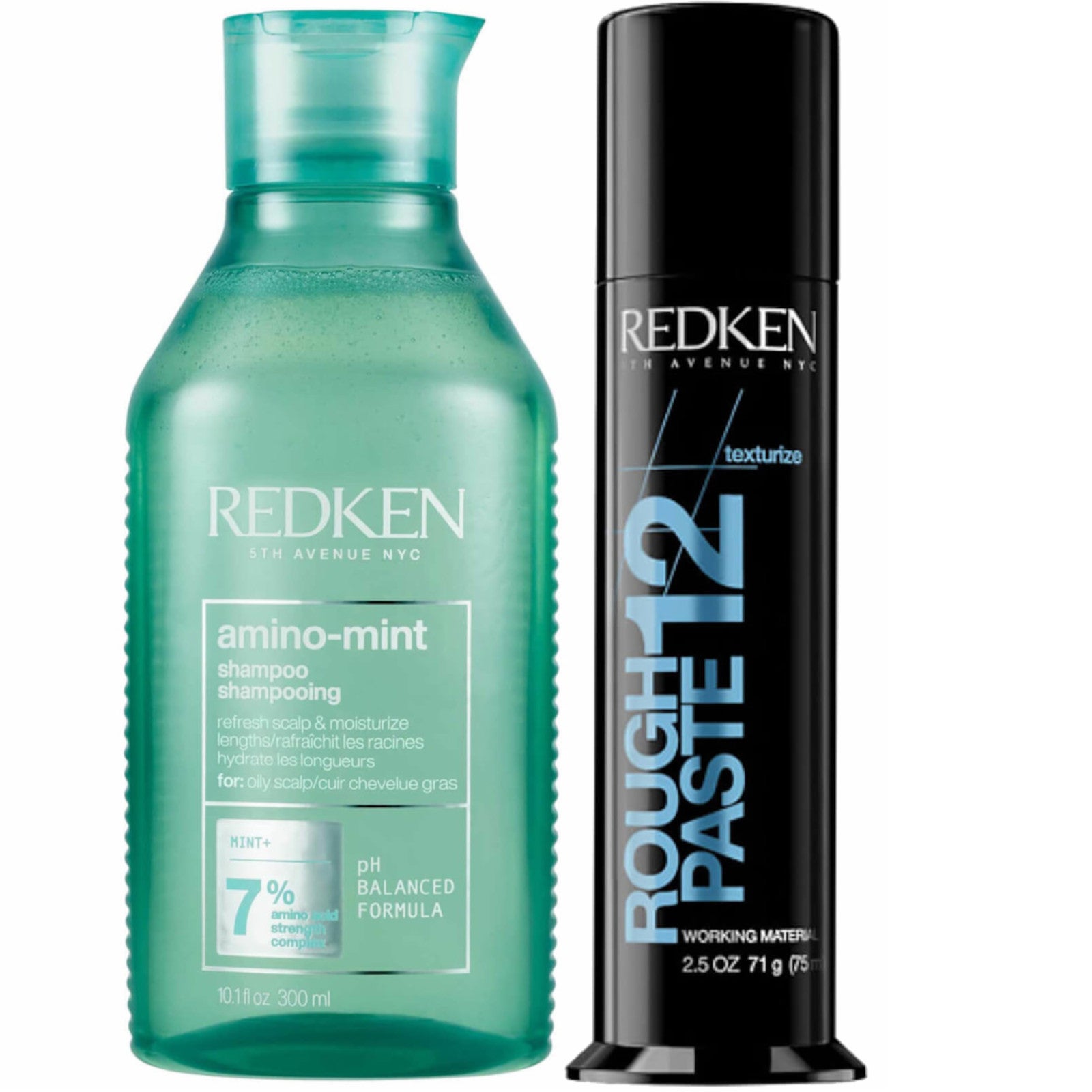 Redken Amino Mint for Oily Scalps and Hair Styling Texture Paste Bundle ...