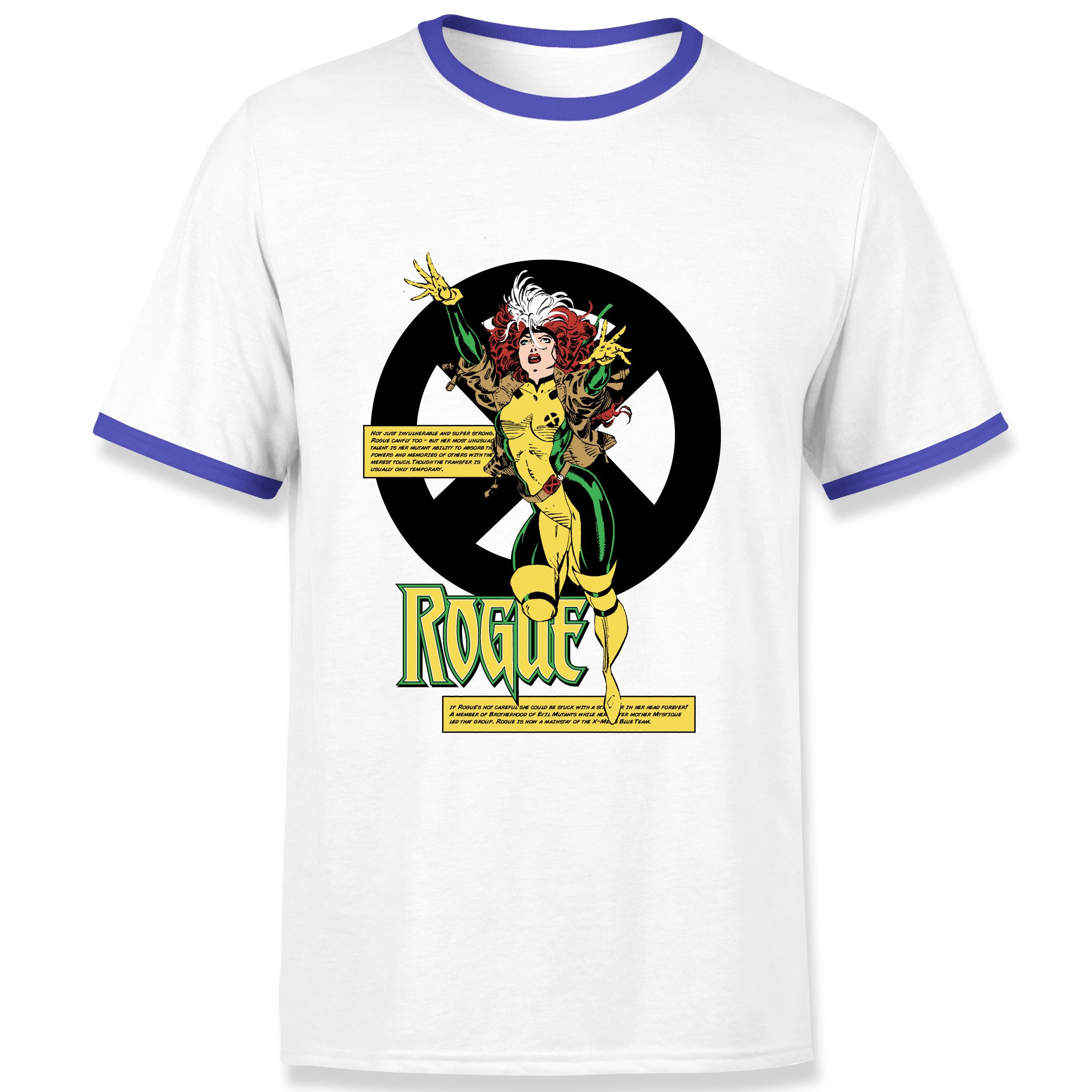 X-Men Rogue Bio Men's Ringer T-Shirt - White/Navy - S