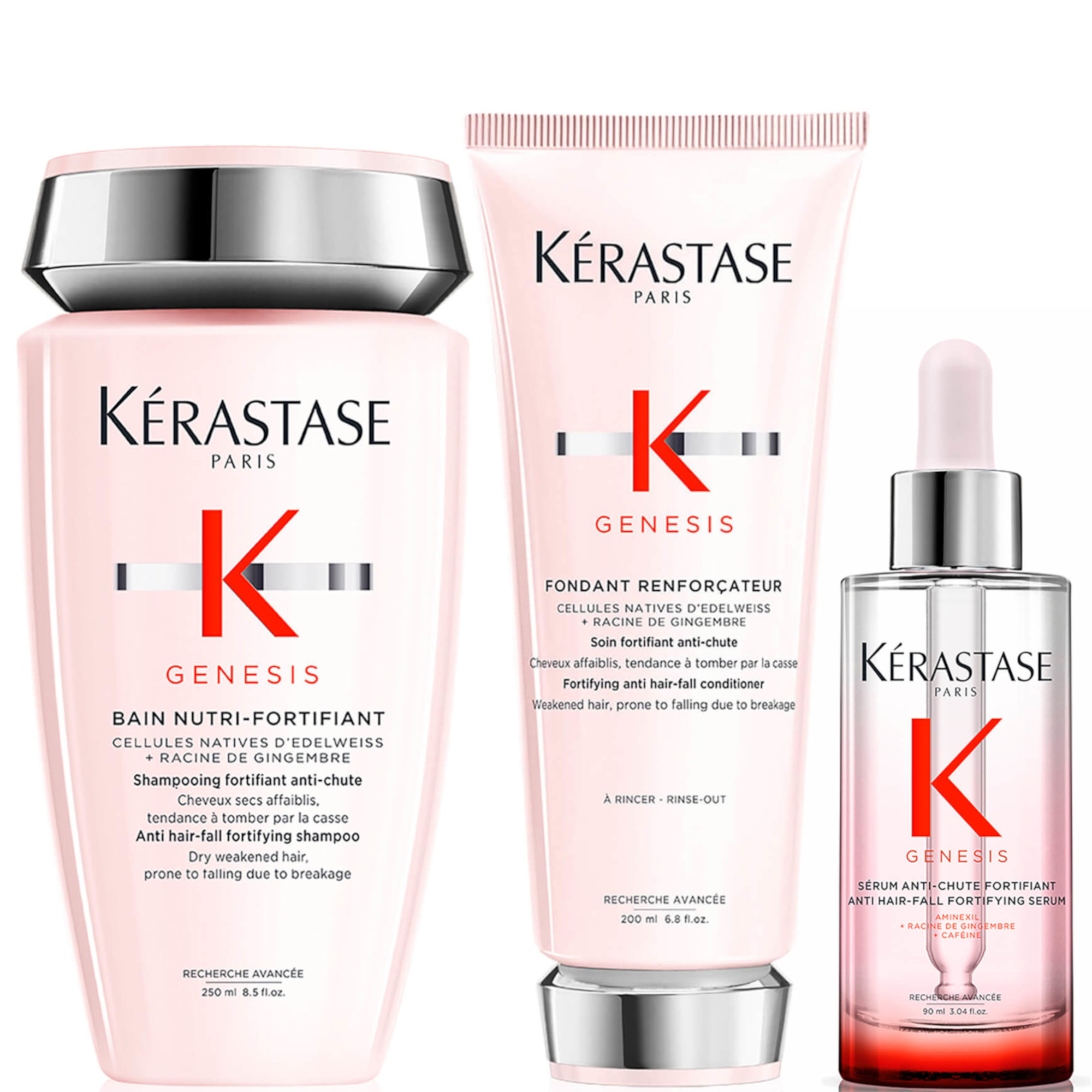 Kérastase Genesis Shampoo, Conditioner and Serum Hair Trio Routine ...