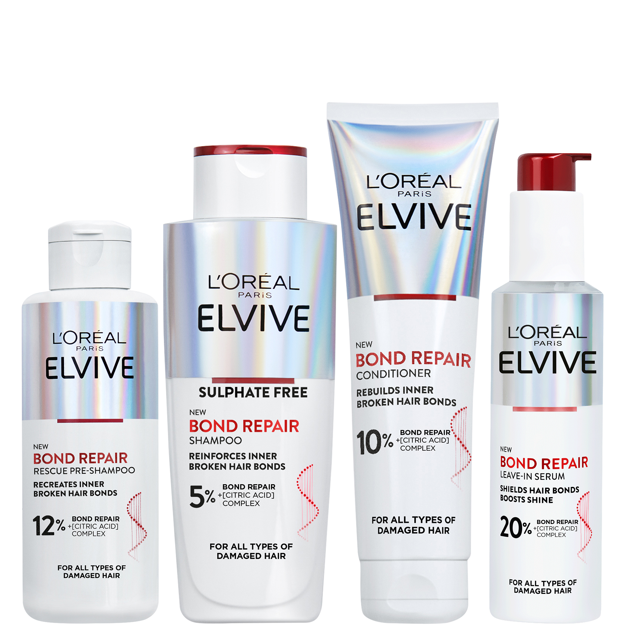 L'Oréal Paris Elvive Bond Repair Full Routine Bundle for Damaged Hair ...
