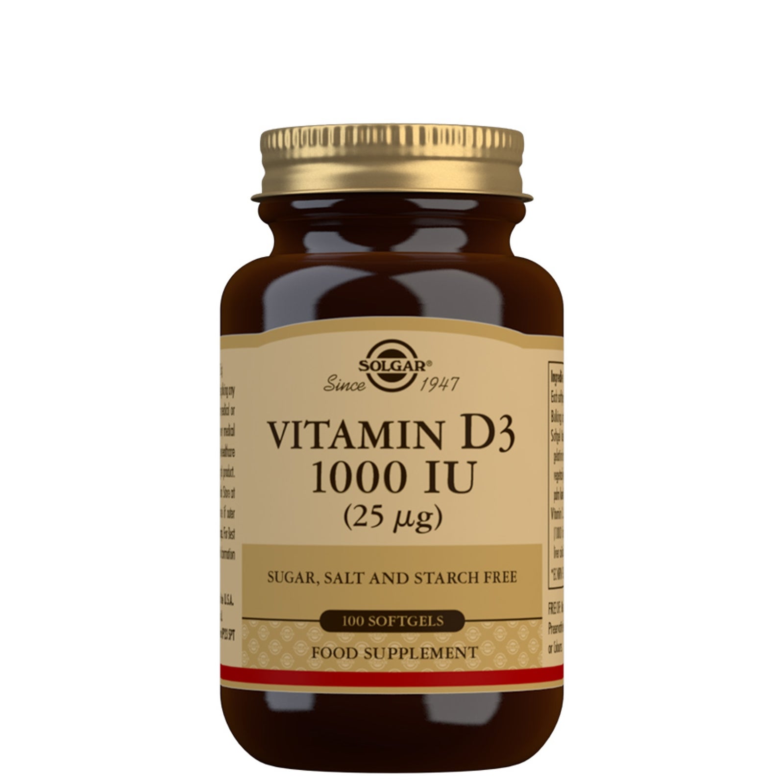 Solgar Vitamin D3 1000 IU(25 µg) Softgels x 100 | allbeauty