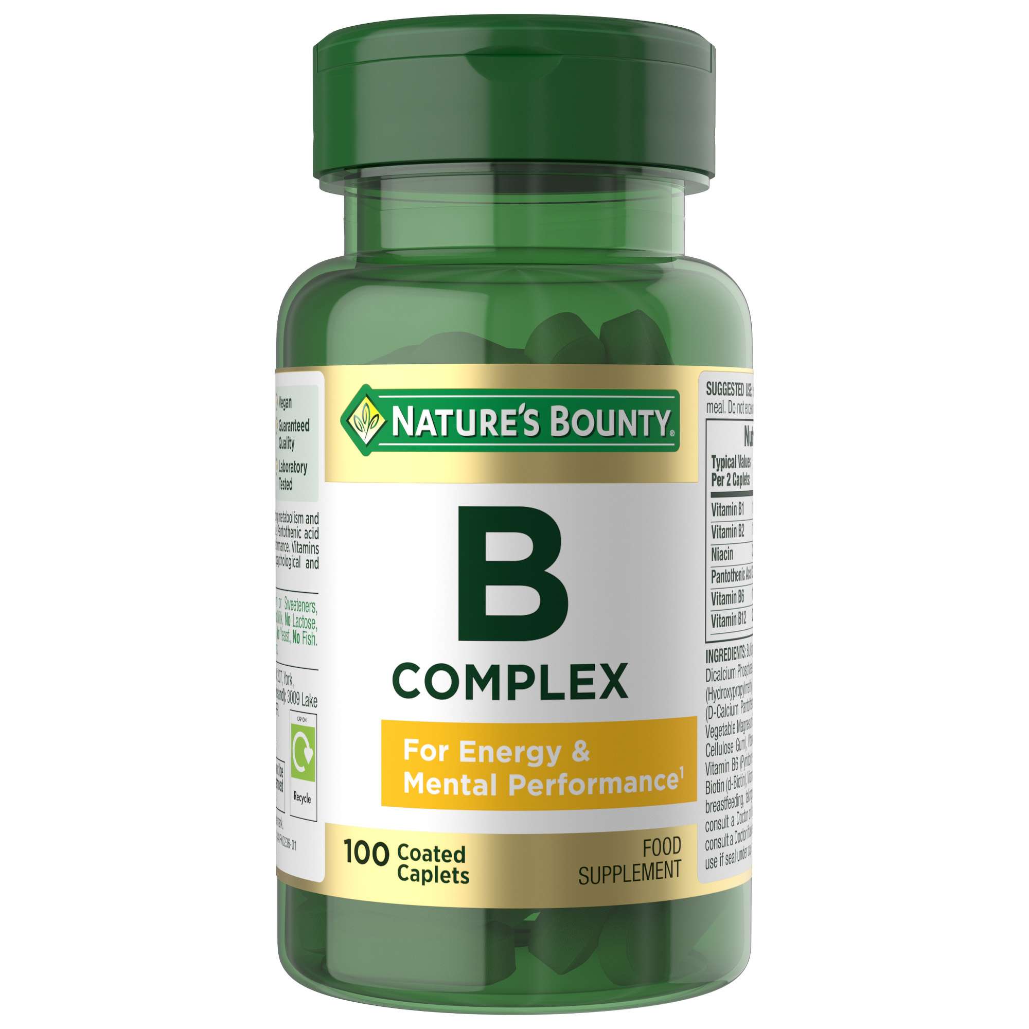 Nature's Bounty Everyday Energy Complete B Vitamin Complex Coated ...