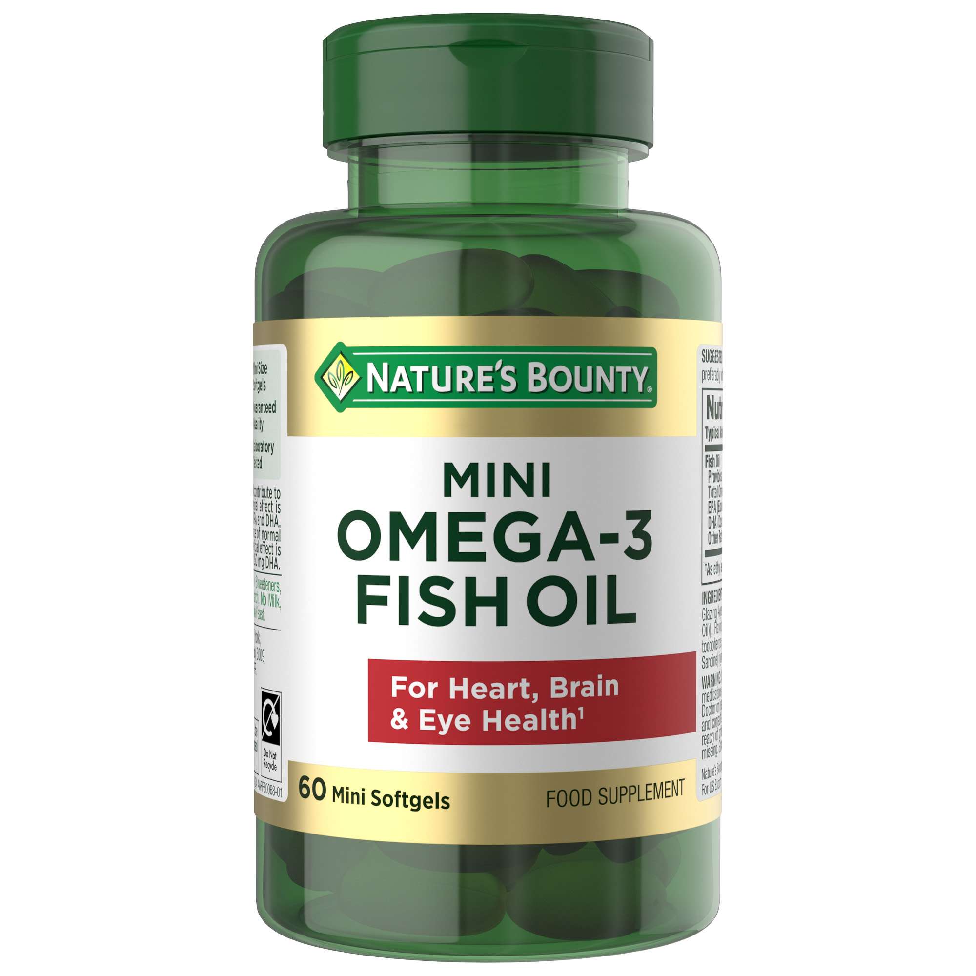 Nature's Bounty Fish Oil & Omegas Mini Omega-3 450mg Softgels x 60 ...