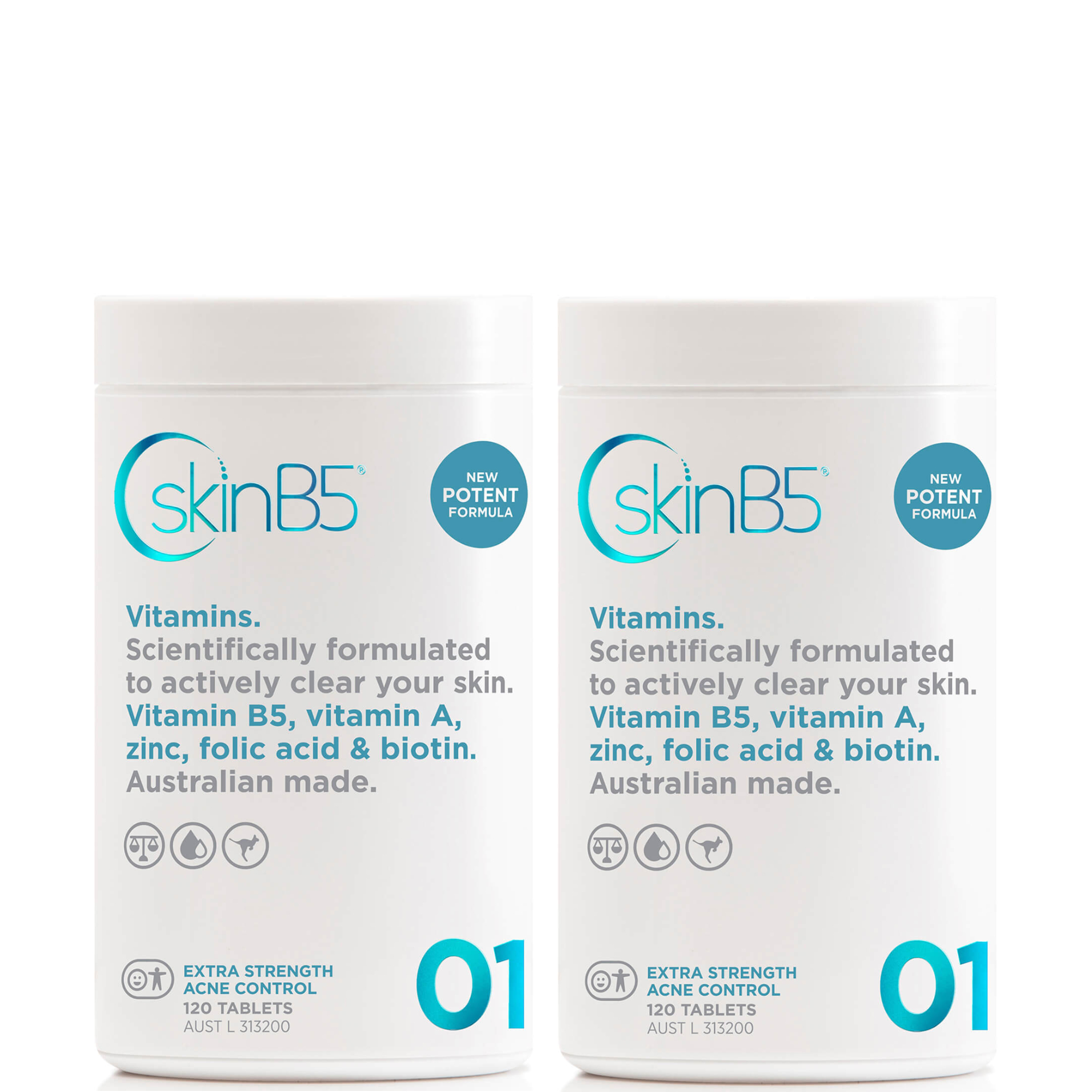 SkinB5 Extra Strength Acne Control Tablets Bundle | LOOKFANTASTIC