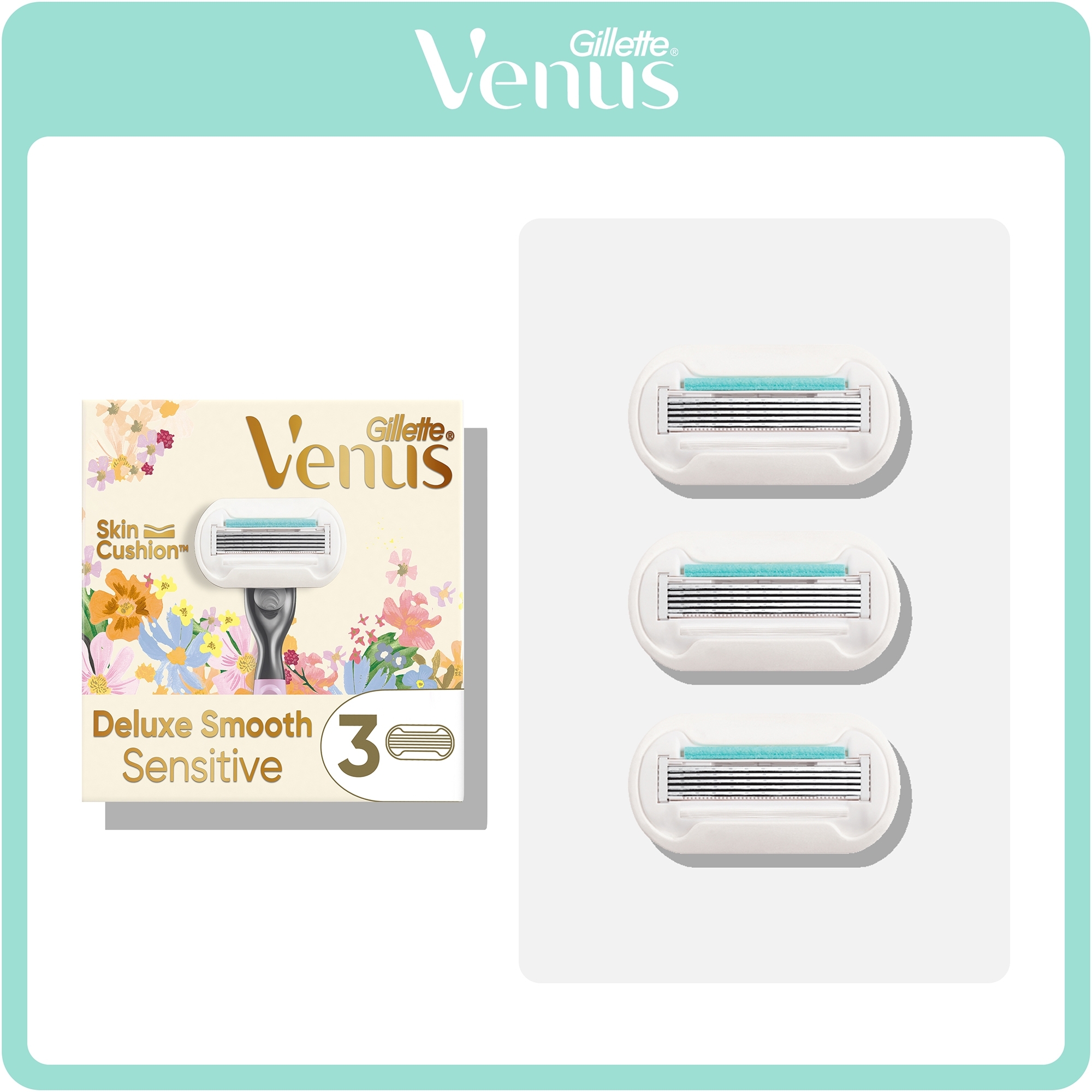 Venus Sensitive Smoooth Deluxe Blades 3ct - Exclusive Rifle Edition