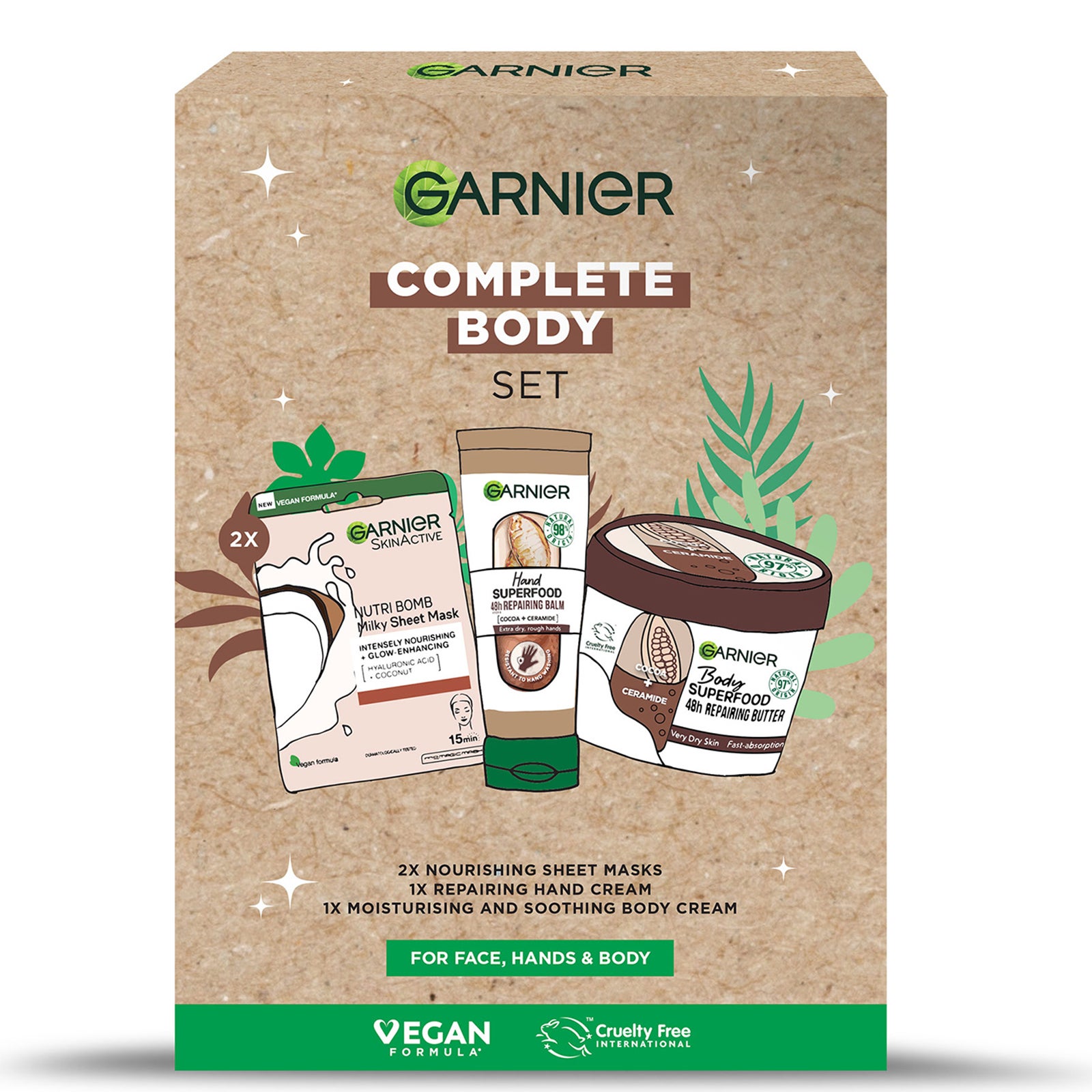Garnier Complete Set for Face, Hands and Body to Nourish Dry and Dull ...