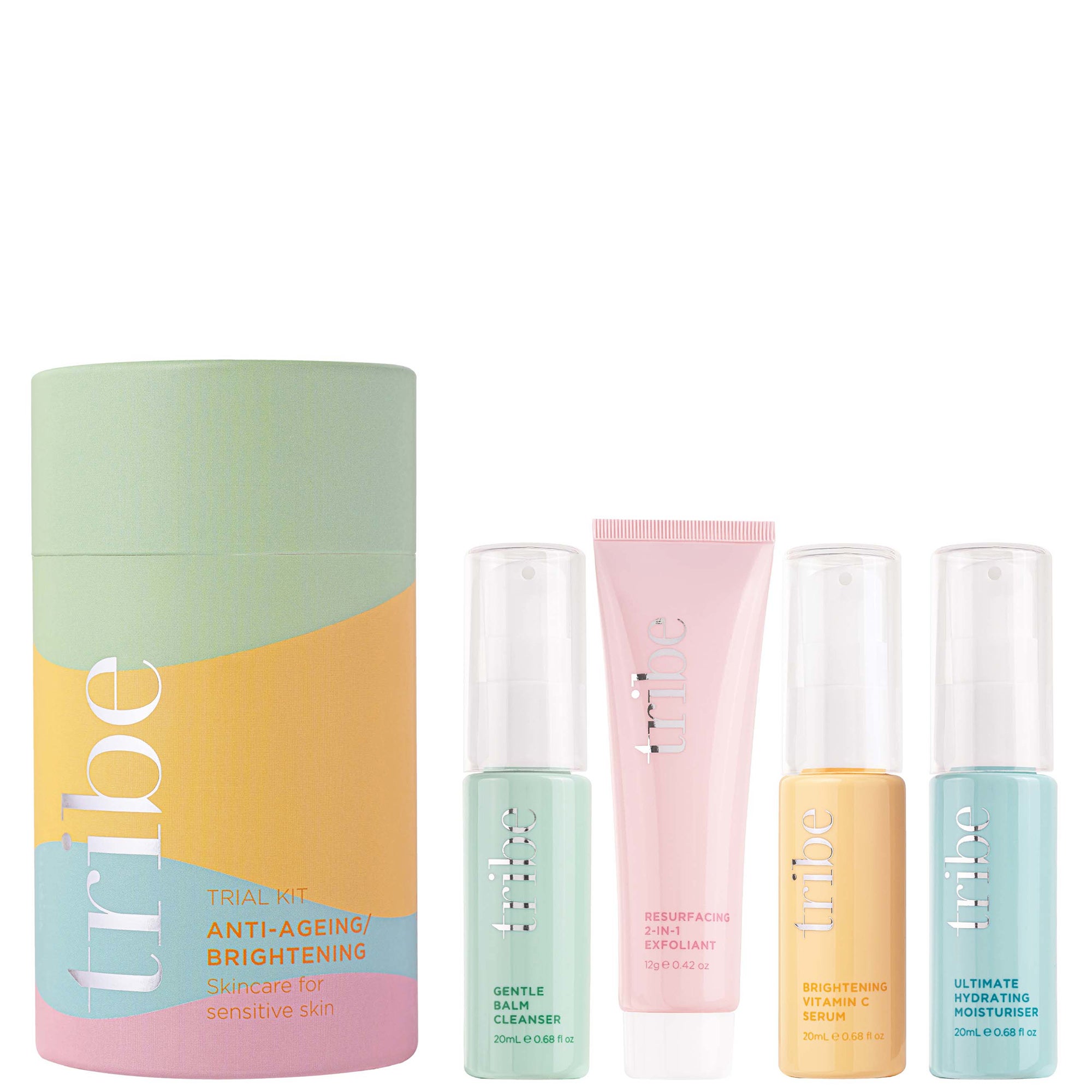 Tribe Skincare Trial/Travel Kit for Anti-Ageing/Brightening | LOOKFANTASTIC