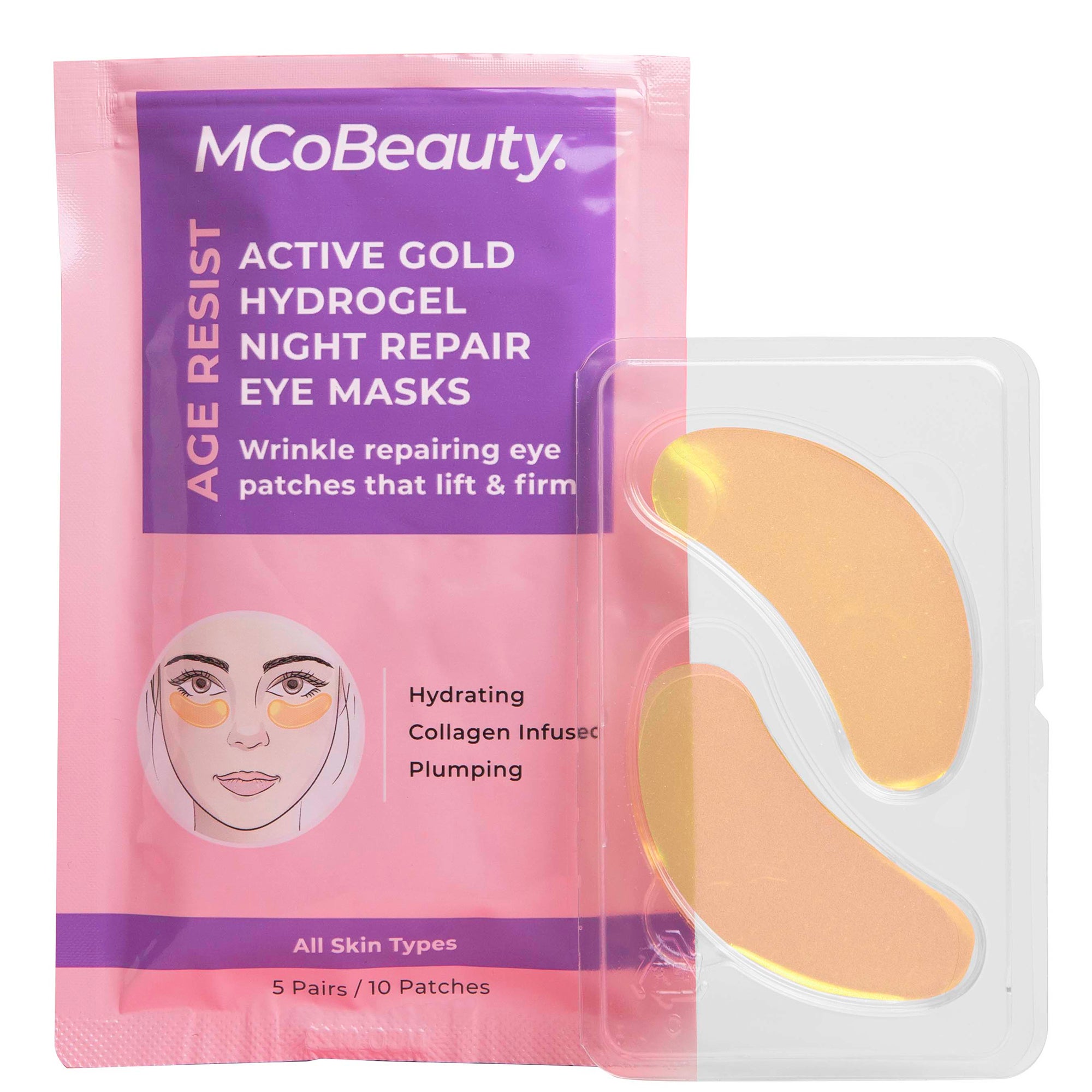 MCoBeauty Age Resist Active Gold Hydrogel Night Repair Eye Patches ...