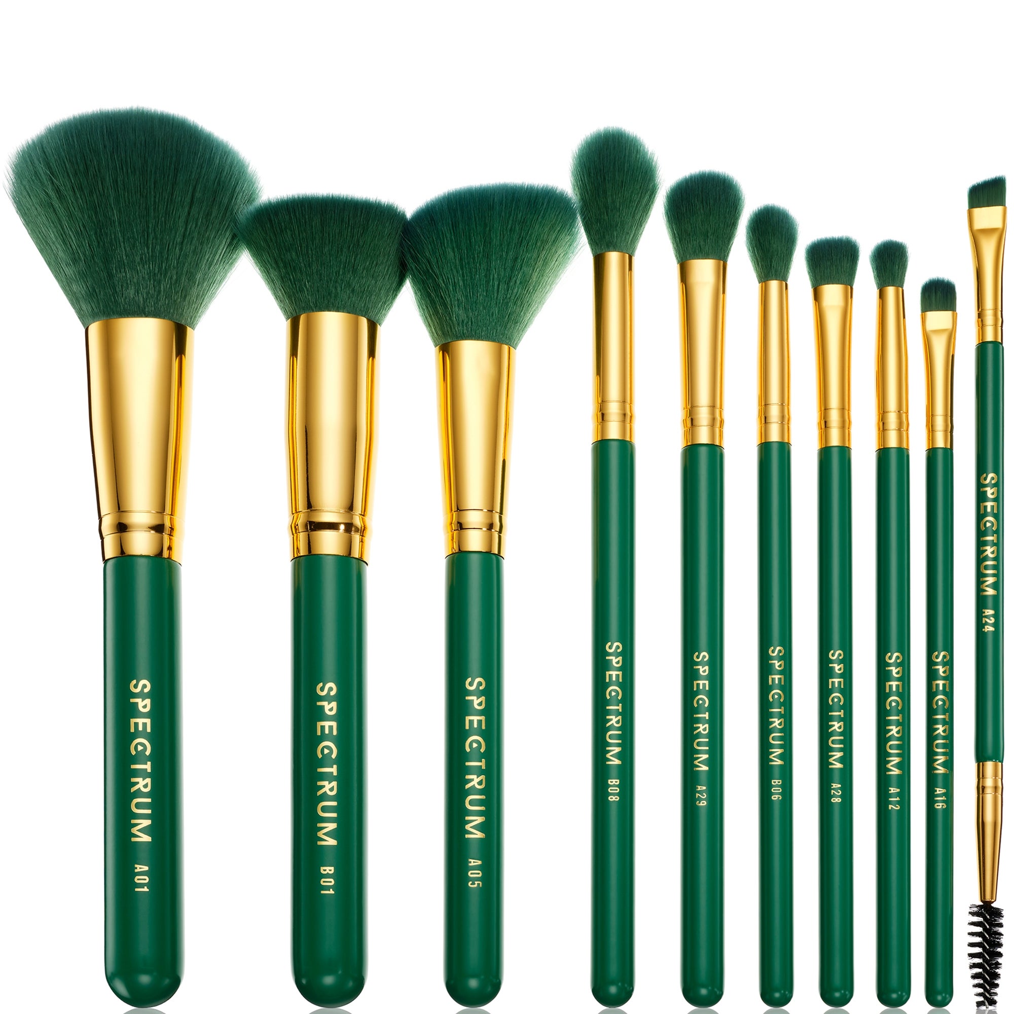 Spectrum Malachite 10 Piece Malachite Green Makeup Brush Set ...