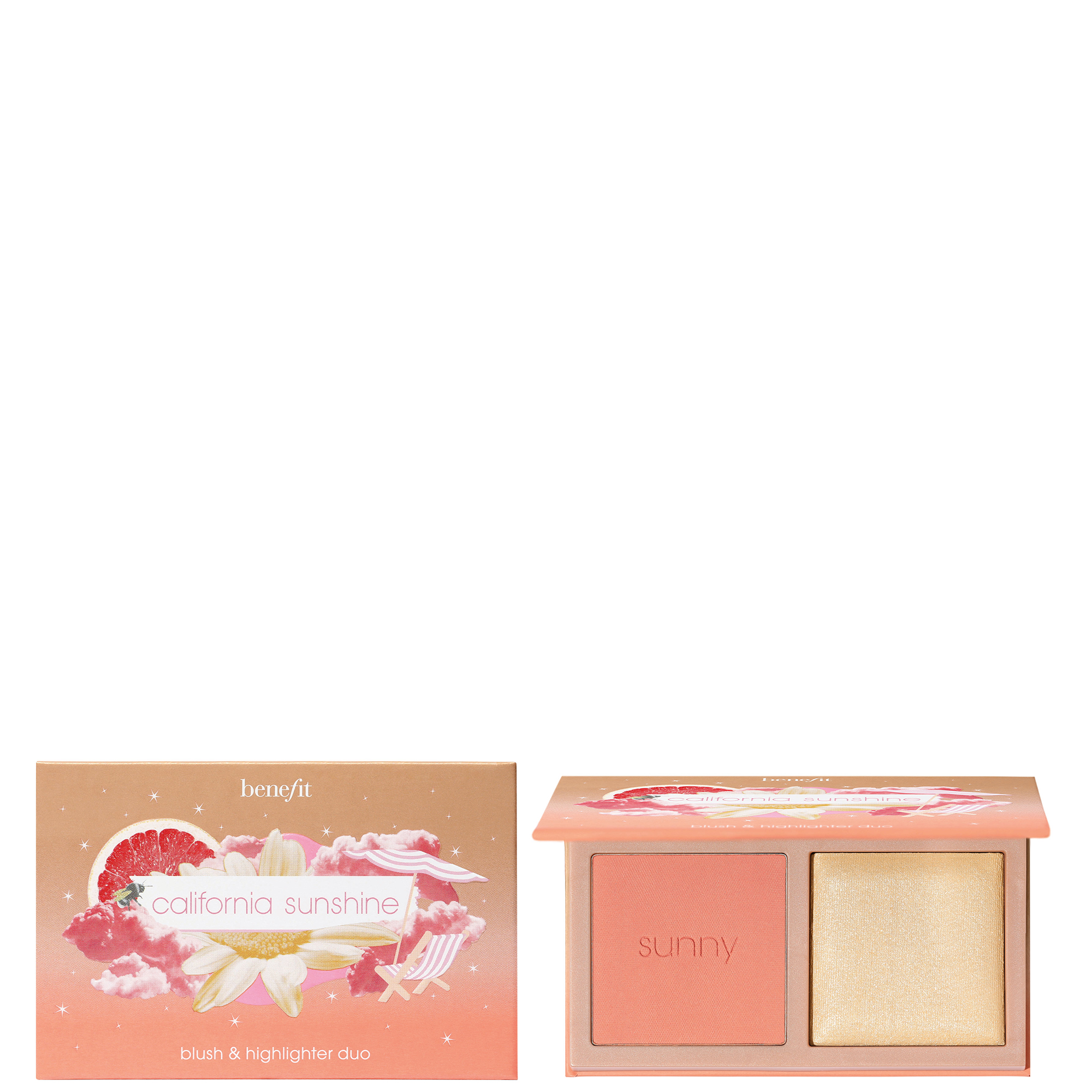benefit California Sunshine Blusher and Highlighter Cheek Duo Palette ...