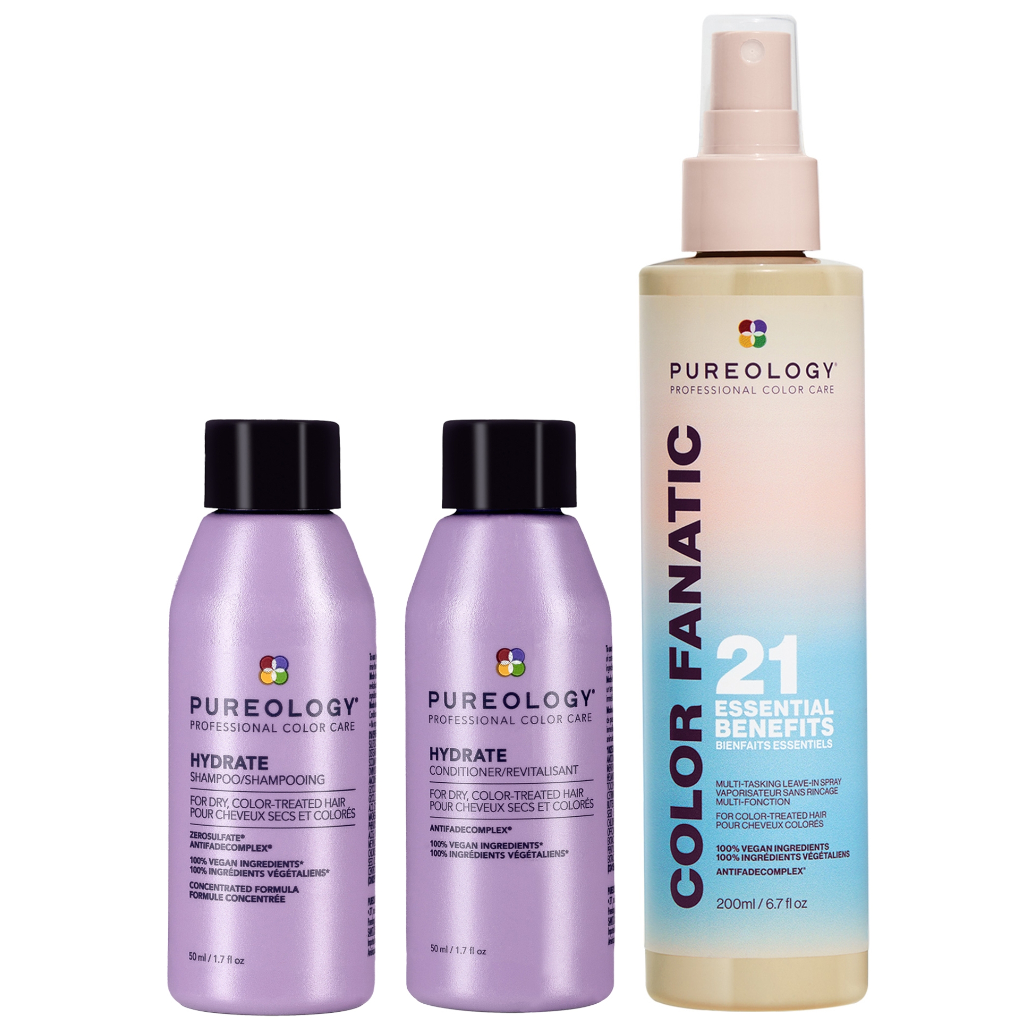 Pureology Color Fanatic Spray 200ml, Hydrate Shampoo Travel Size 50ml ...