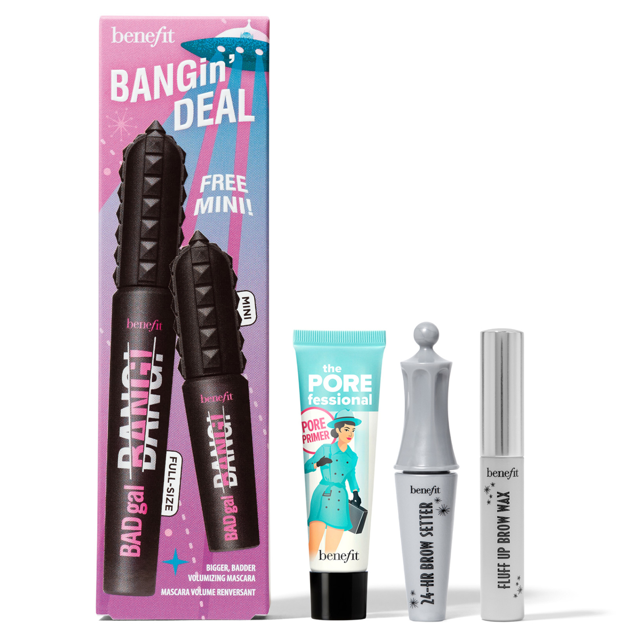 benefit Bangin Deal Badgal Bang Mascara Duo with Porefessional Primer 3ml, 24 HR Brow Setter 2ml ...