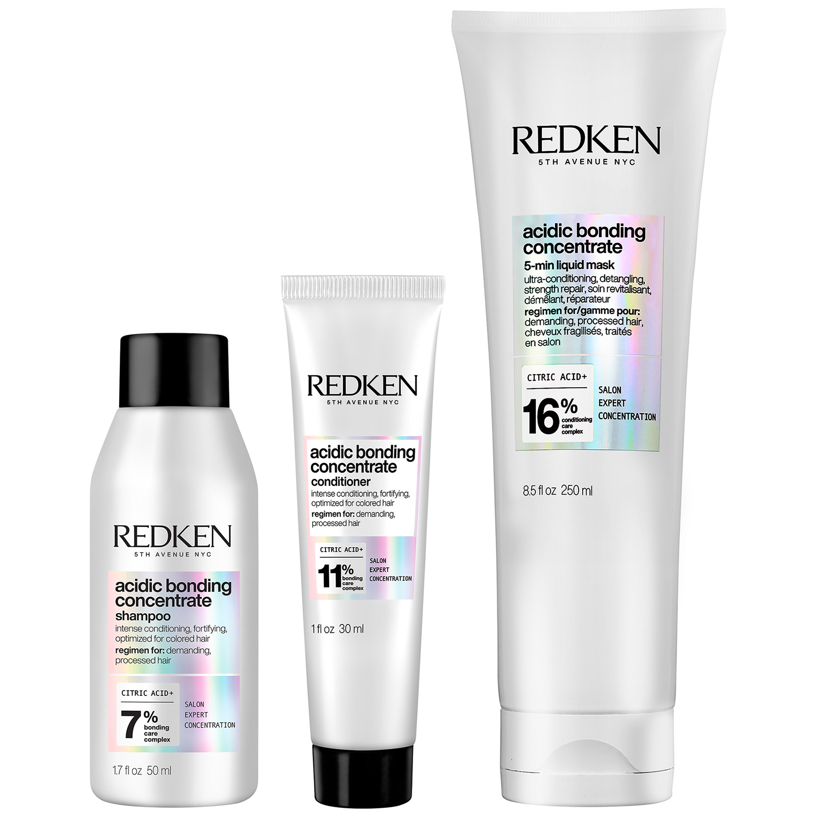 Redken Acidic Bonding Concentrate Shampoo 50ml, Conditioner 30ml and ...
