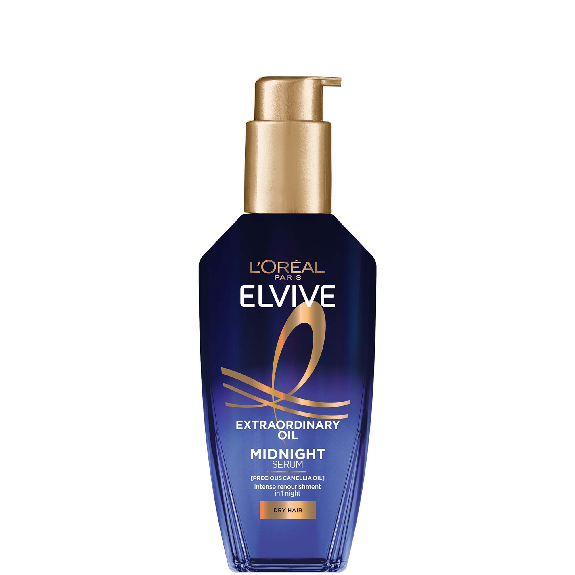 L'Oréal Paris Elvive Extraordinary Oil Midnight Renourishing Hair Treatment Serum for Dry Hair ...