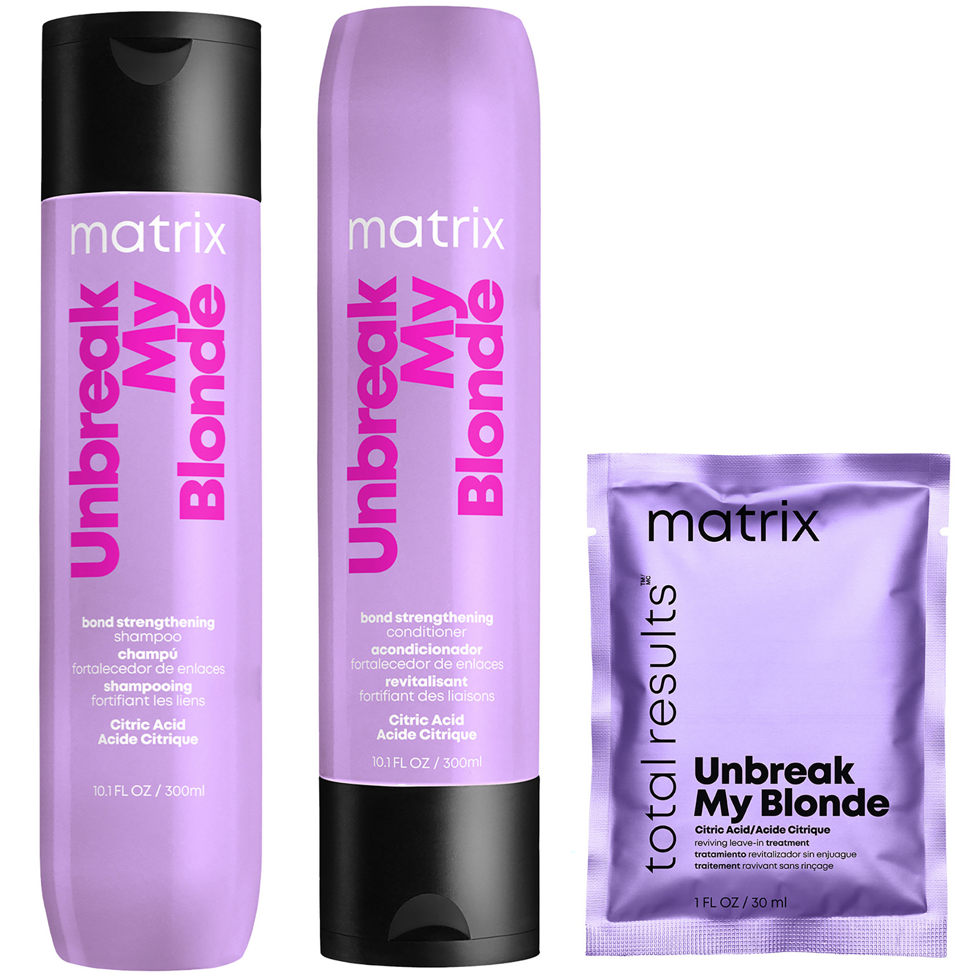 Matrix Unbreak My Blonde Shampoo, Conditioner and Leave-in Travel Size ...