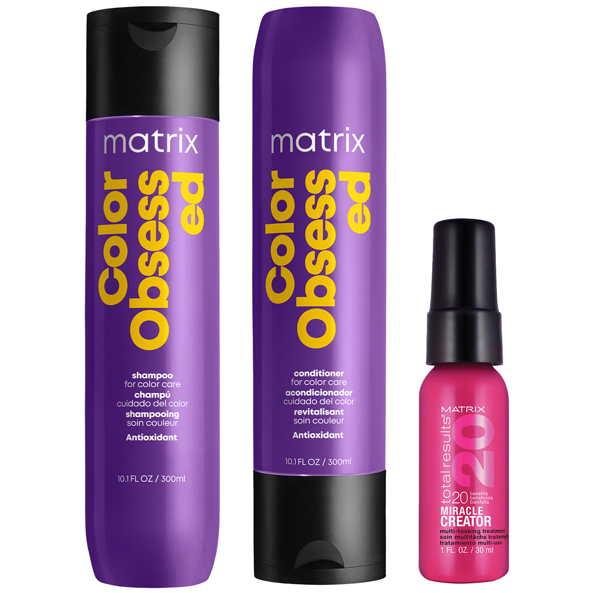 Matrix Color Obsessed Shampoo 300ml, Conditioner 300ml + Mini Miracle ...
