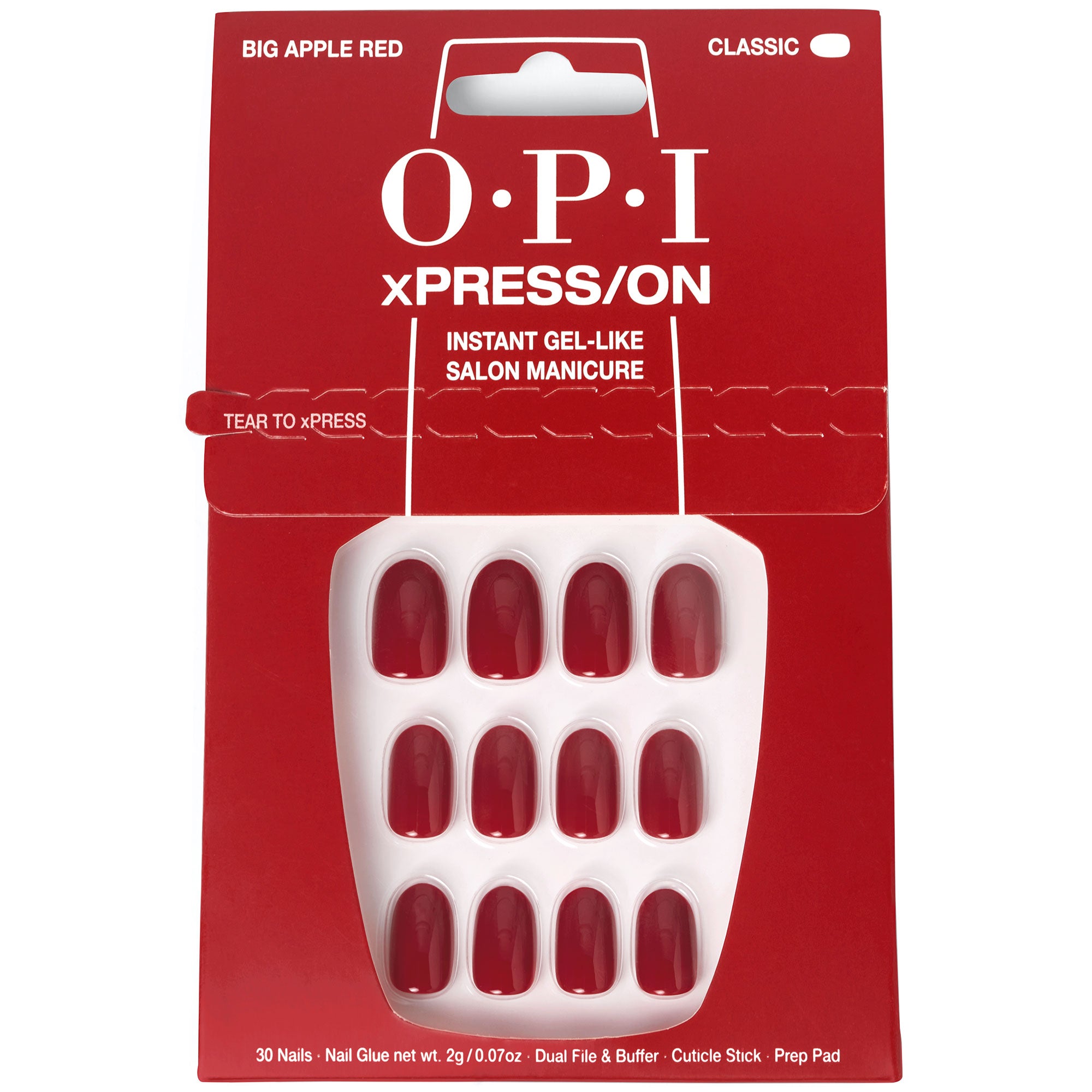 OPI xPRESS/ON Red Press On Nails Gel-Like Salon Manicure - Big Apple ...
