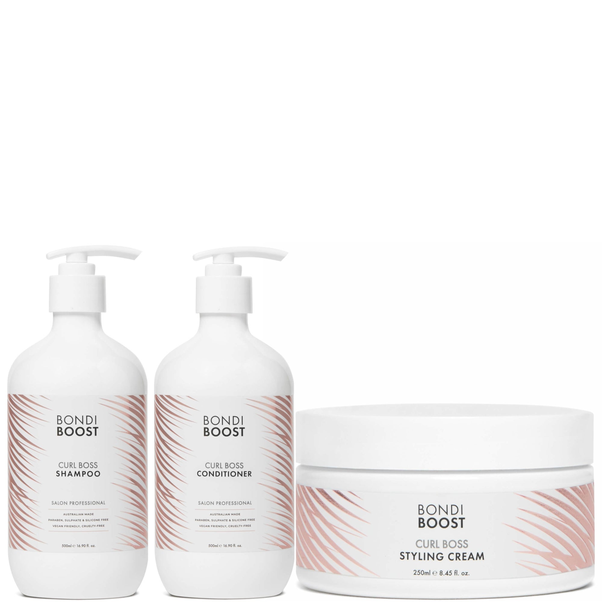 BondiBoost Curl Boss Care Plus Styling Cream Trio | LOOKFANTASTIC