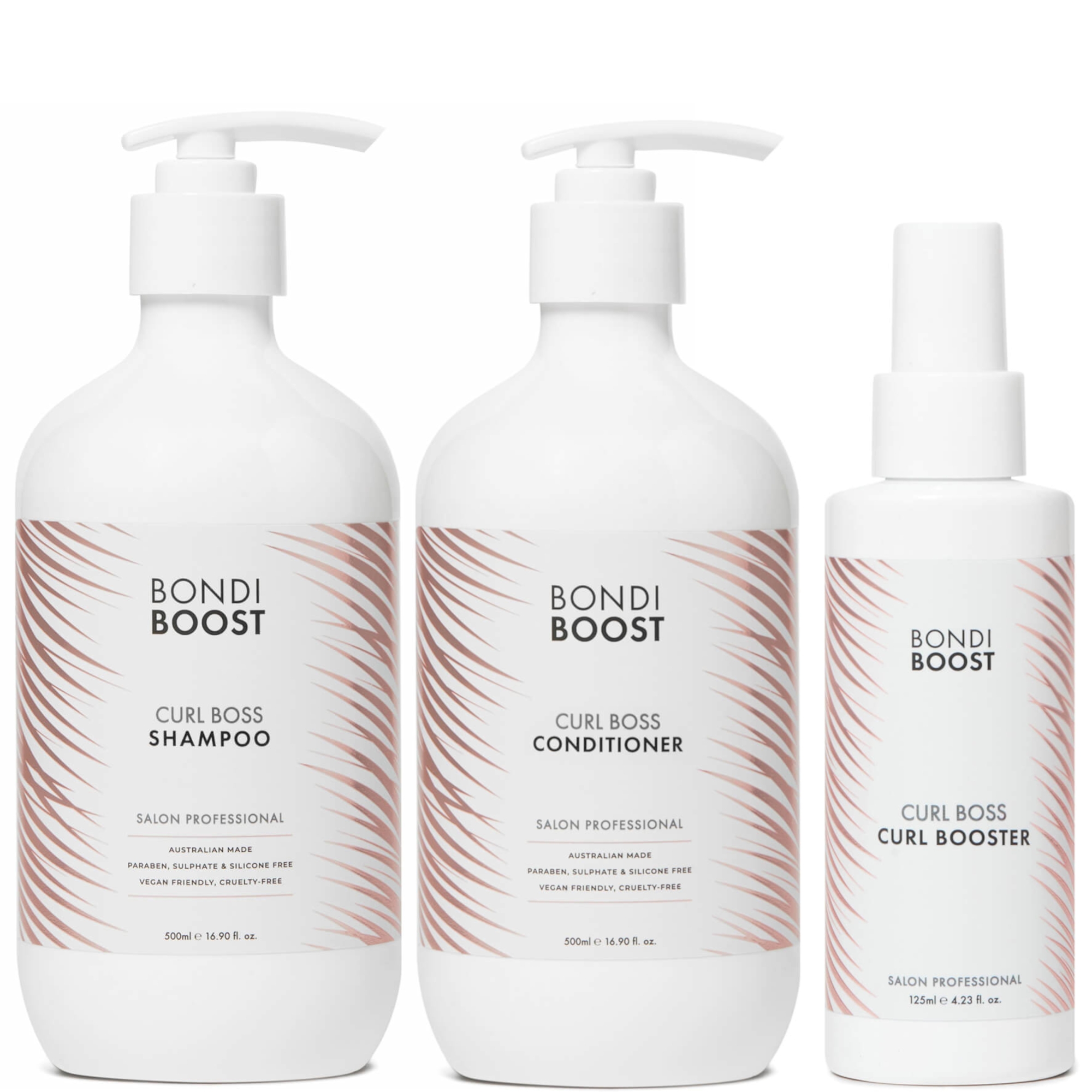BondiBoost Curl Boss Care Plus Curl Booster Spray Trio | LOOKFANTASTIC
