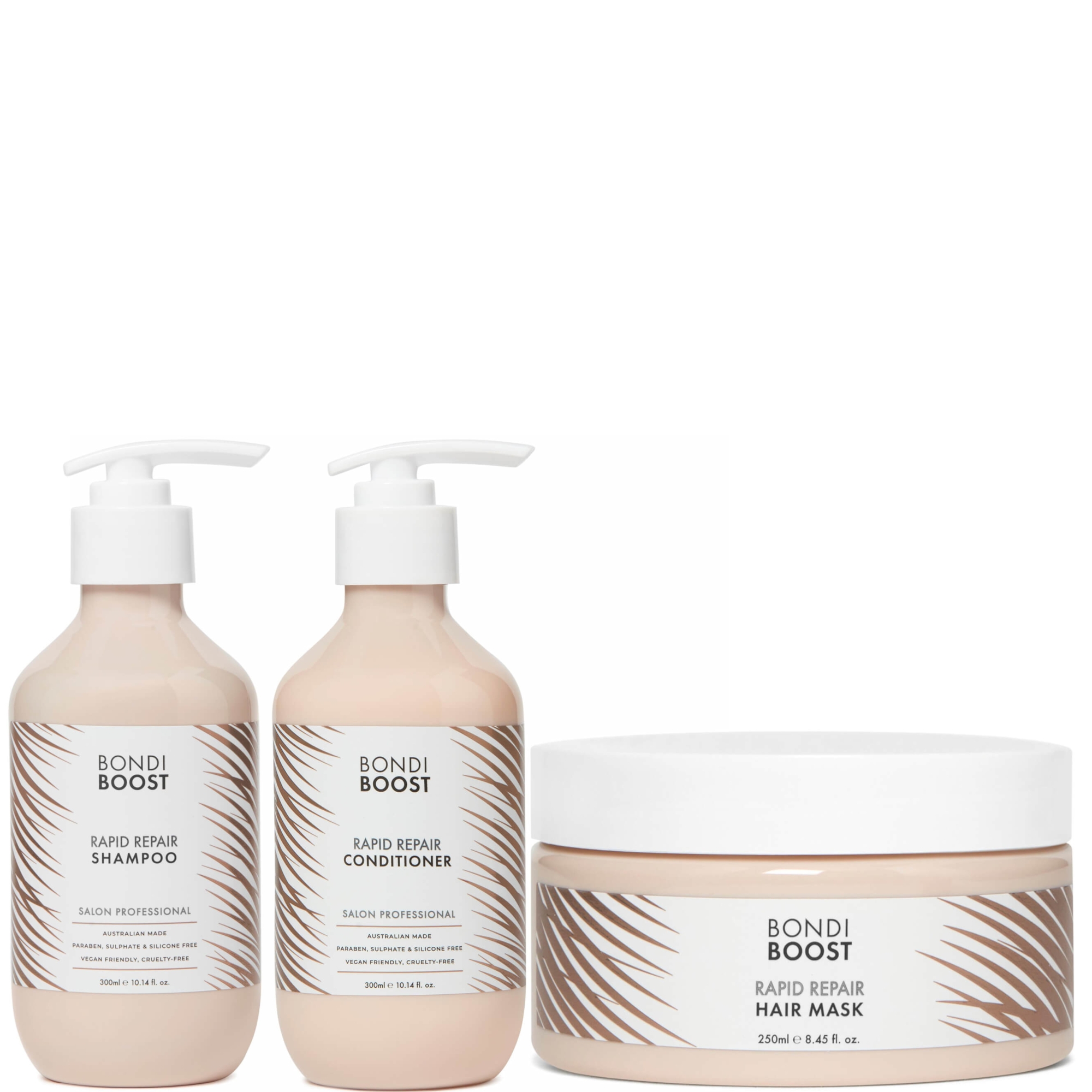 BondiBoost Rapid Repair Care Plus Hair Mask Trio | LOOKFANTASTIC
