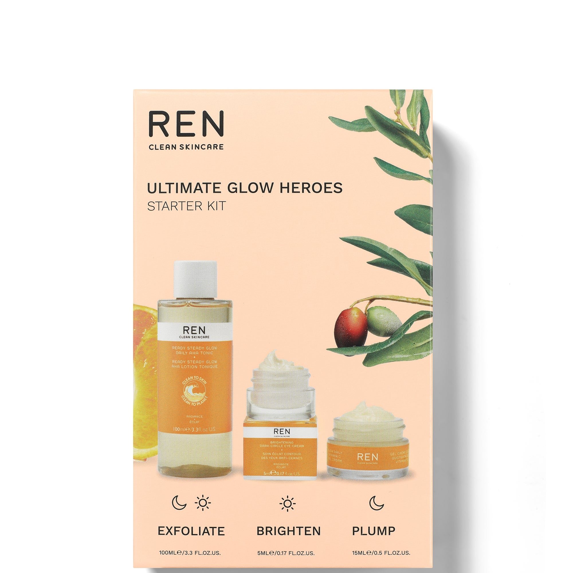 REN Clean Skincare Ultimate Glow Heroes Starter Kit | LOOKFANTASTIC