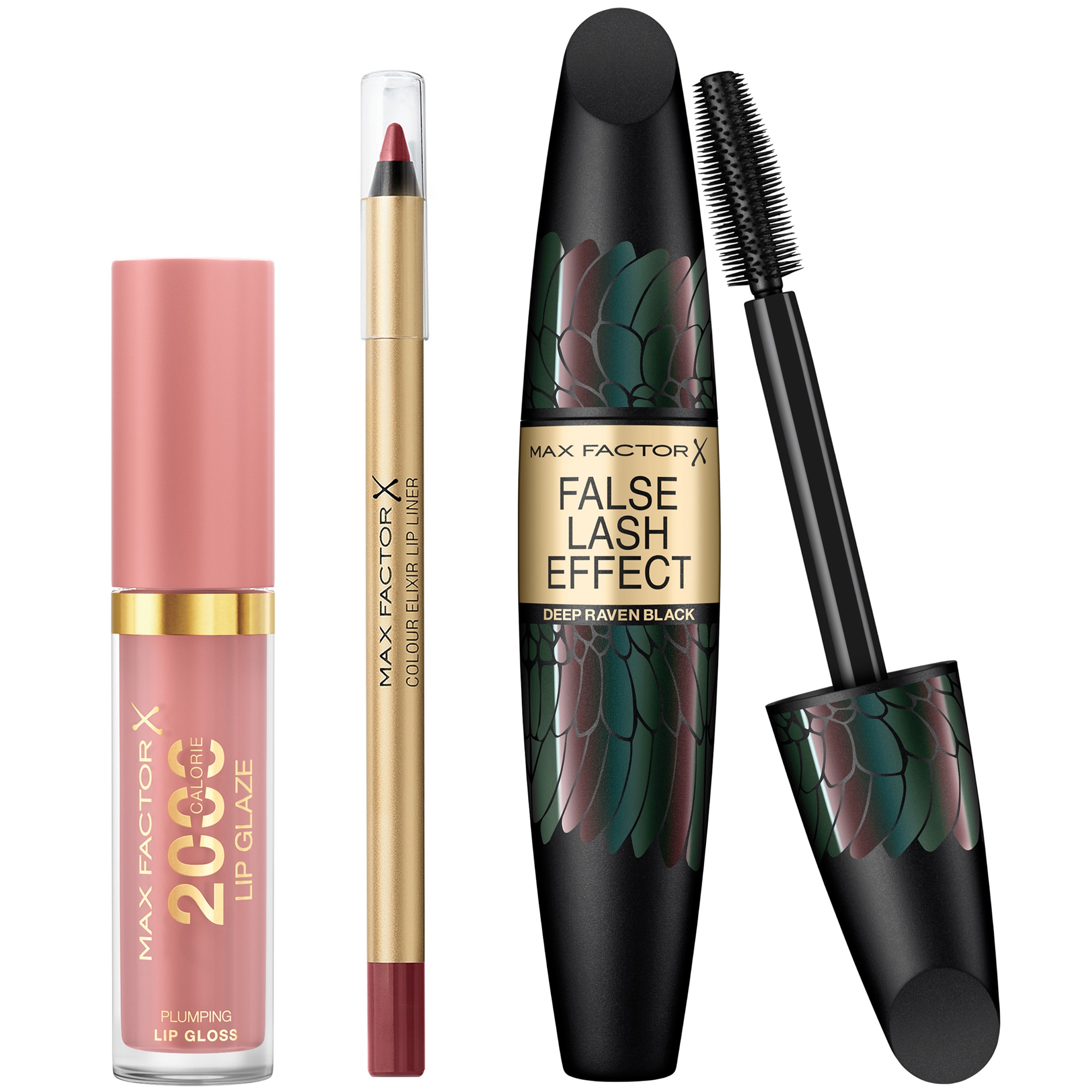 Max Factor Lip Gloss, Lip Liner and Mascara Bundle (Various Shades ...