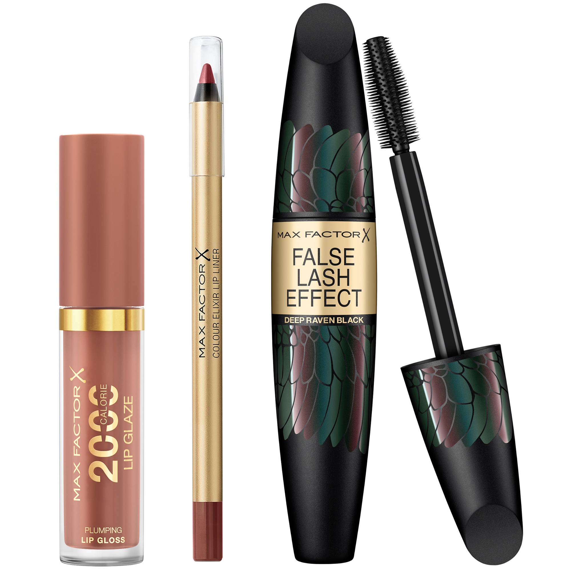 Max Factor Lip Gloss, Lip Liner and Mascara Bundle (Various Shades ...