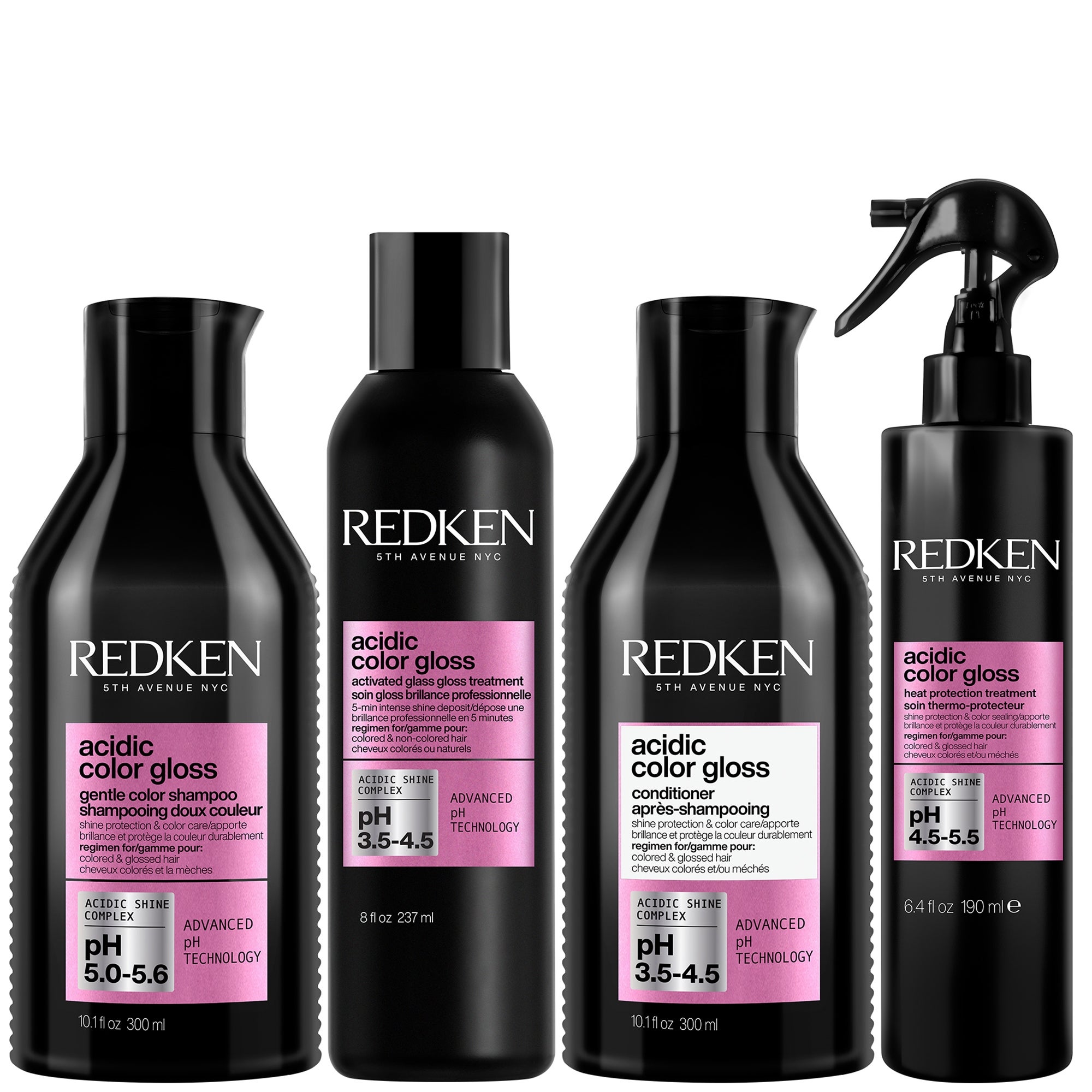 Redken Acidic Color Gloss Shampoo 300ml, Glass Gloss Treatment 237ml ...