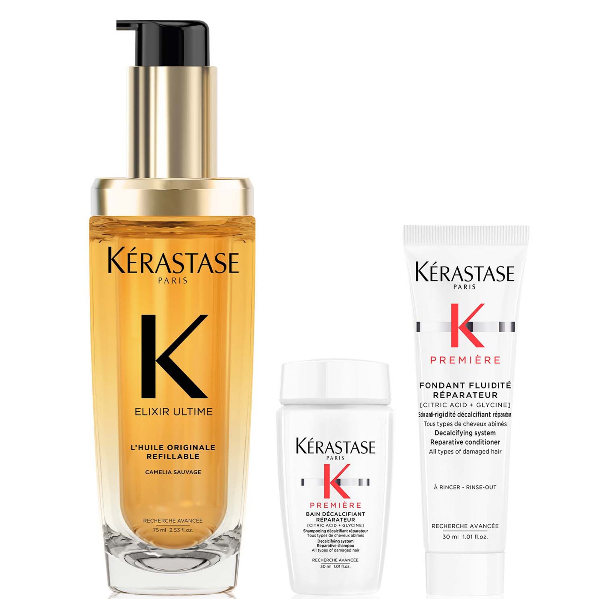 Kérastase Elixir Ultime Hair Oil 75ml with Mini Deluxe Première Shampoo ...