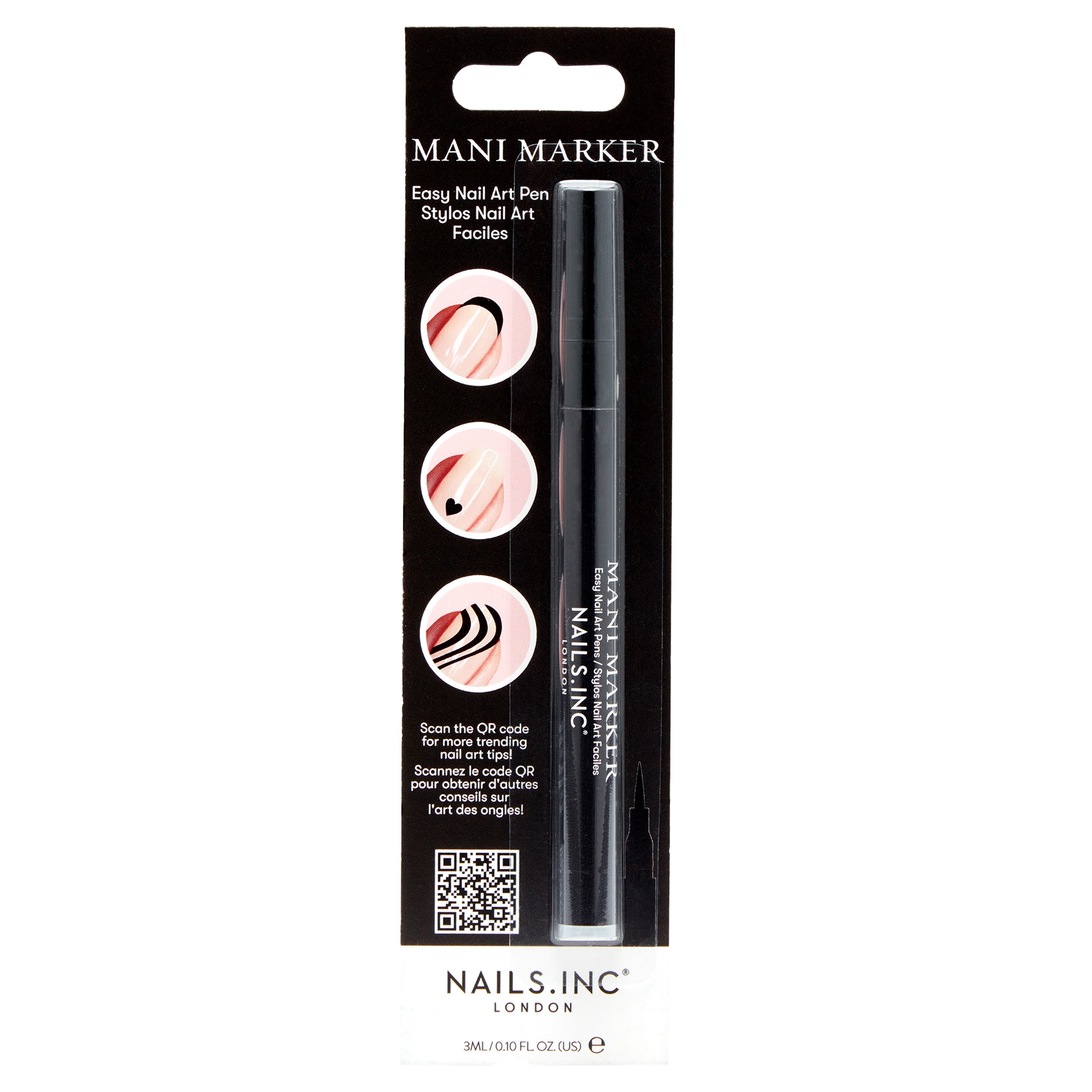nails inc. Mani Marker Black 3ml | LOOKFANTASTIC